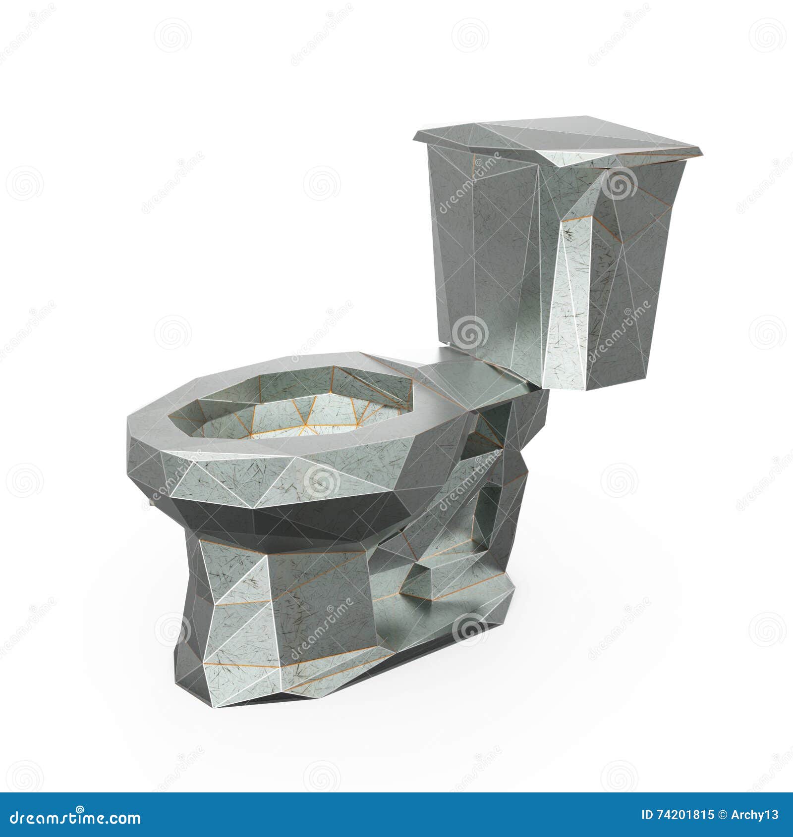 Glossy Low Poly Water Closed Isolated on White Background Stock Image ...