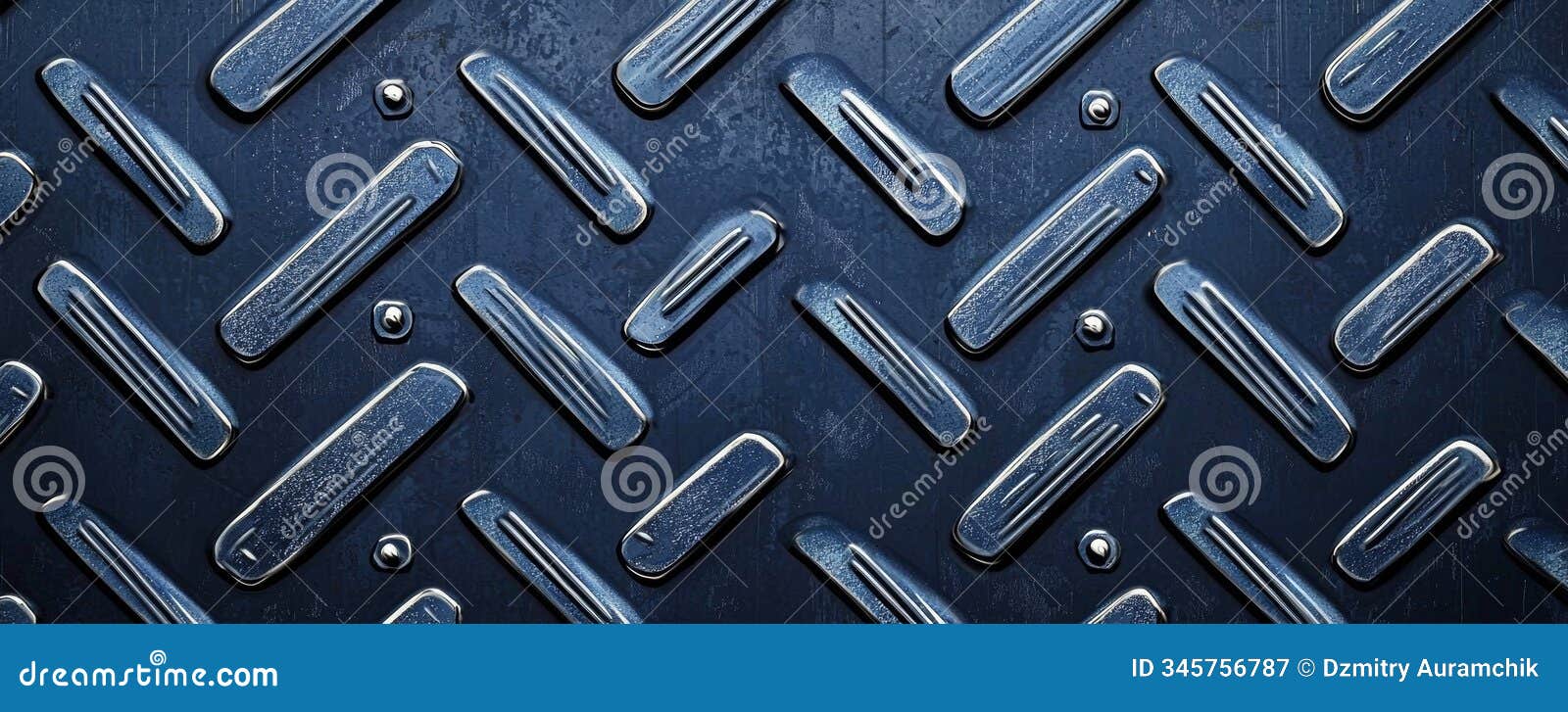 Glossy Lustrous Blue Metallic Pattern 3D Background with Brushed Metal ...