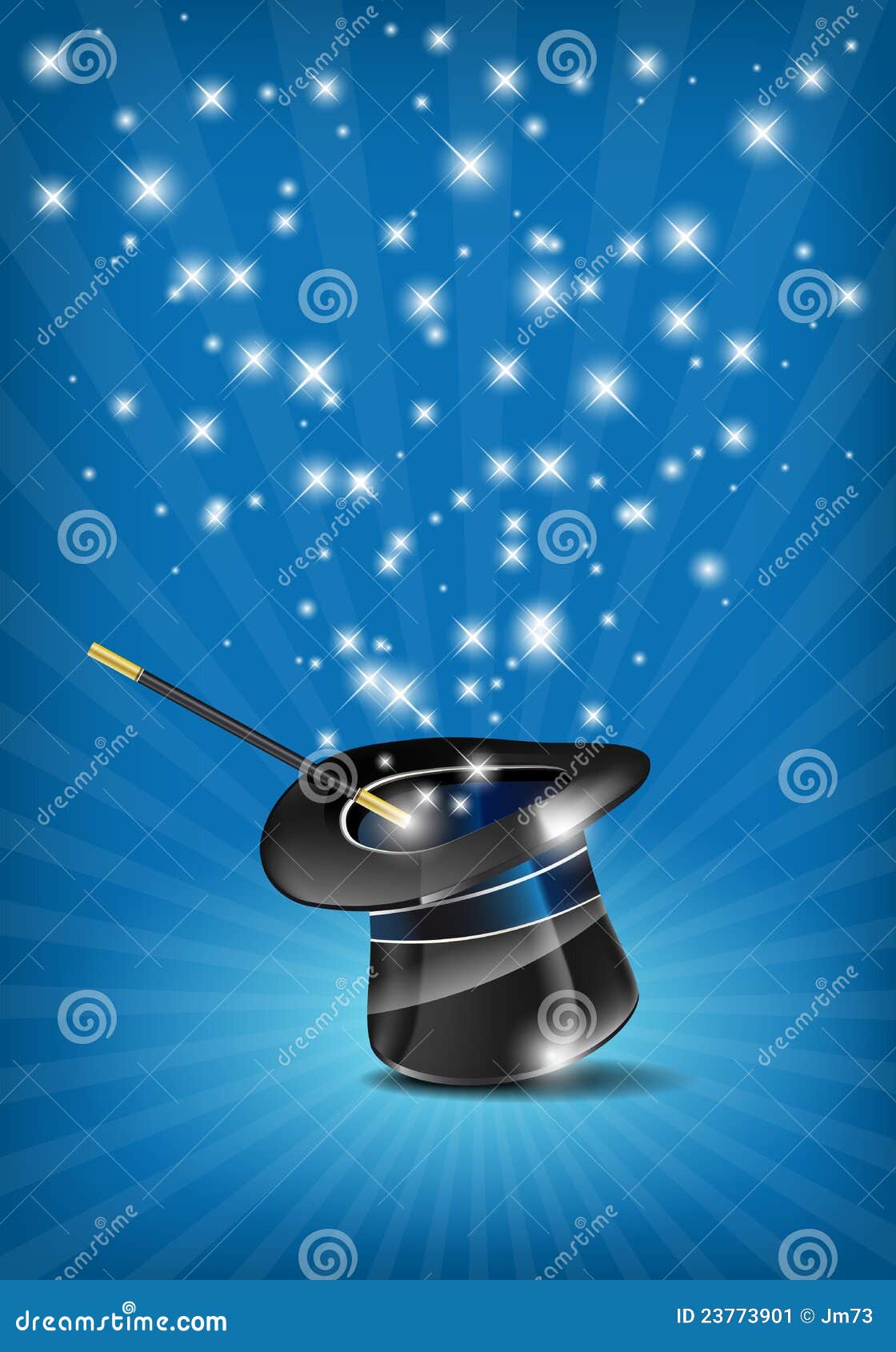 Glossy Magic Hat and Wand in Action Stock Vector - Illustration of ...