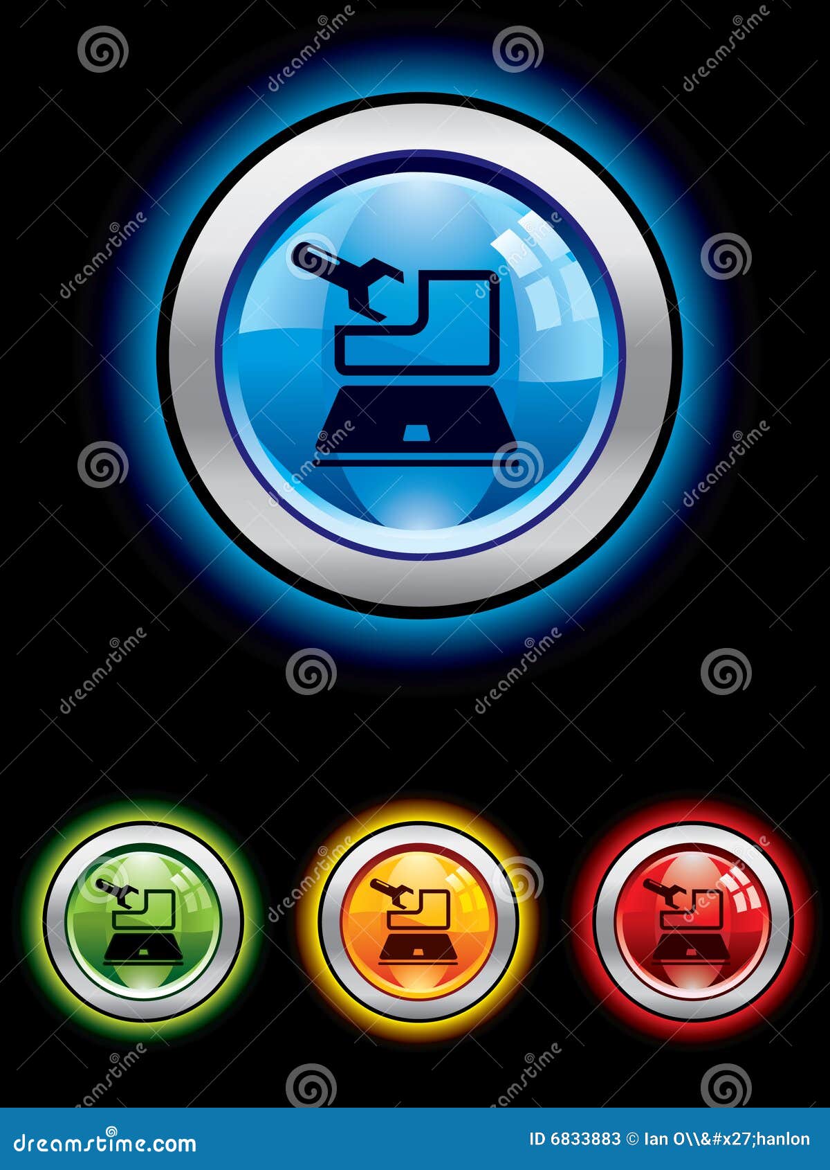 Glossy maintenance button stock vector. Illustration of vector - 6833883