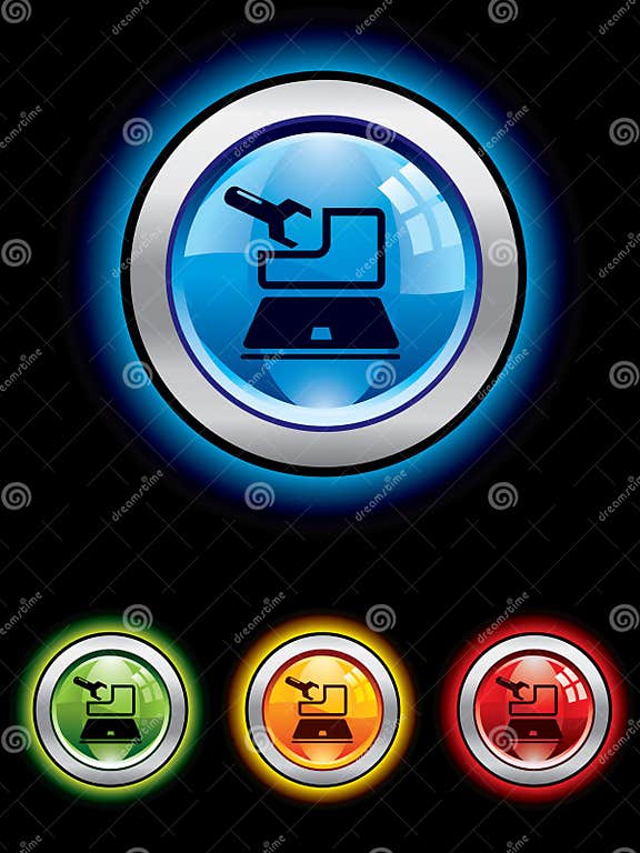 Glossy maintenance button stock vector. Illustration of vector - 6833883
