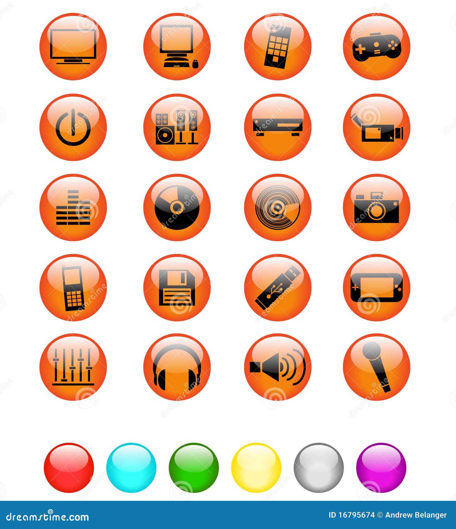 16 Entertainment Icons - Stickers - Symbols Stock Photography ...