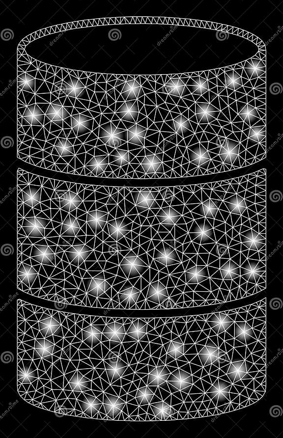 Glowing Mesh Network Barrel with Flash Spots Stock Vector ...