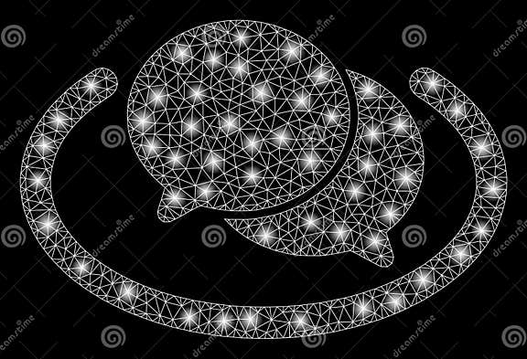 Glossy Mesh Wire Frame Chat with Light Spots Stock Vector ...