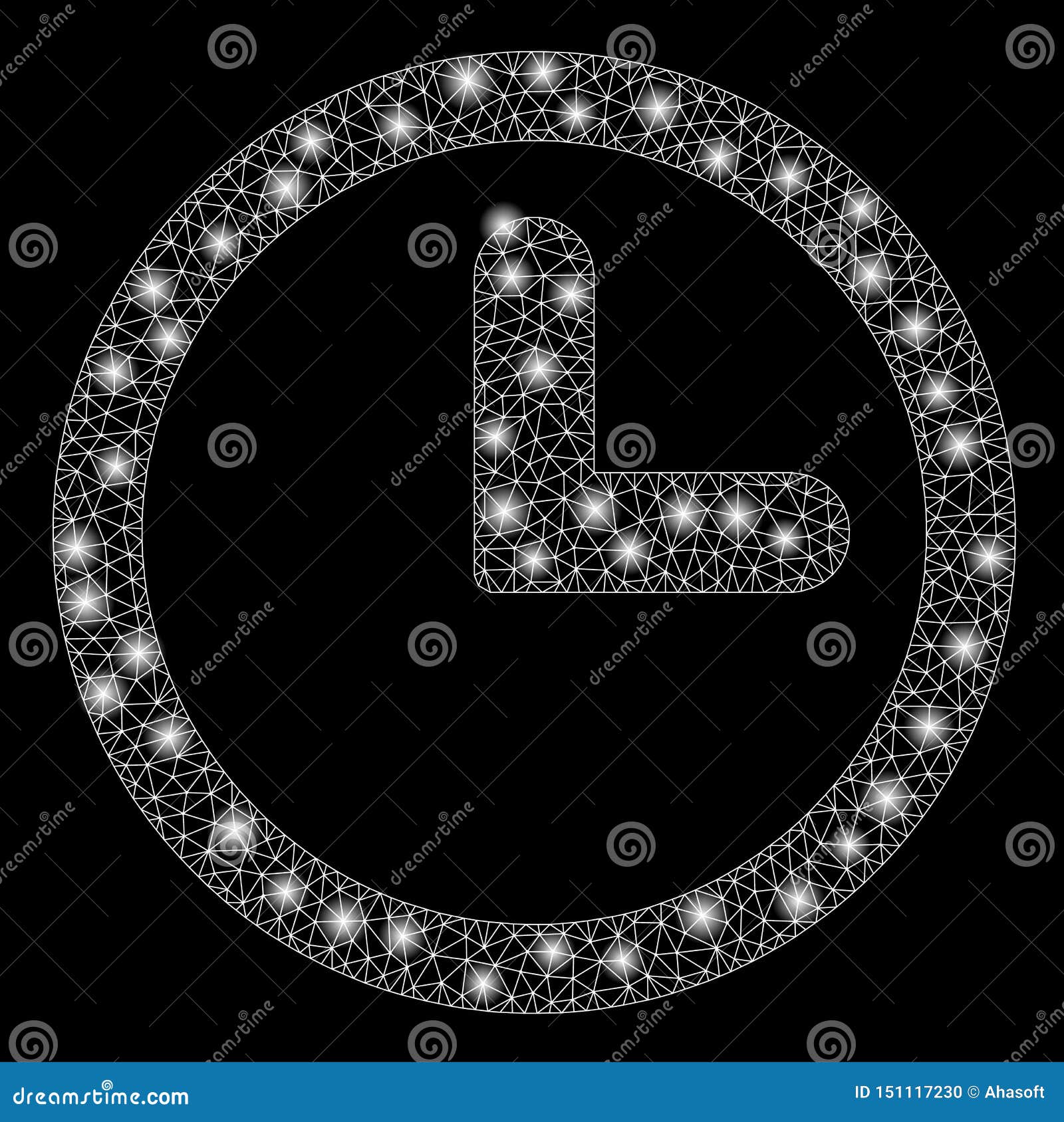 Bright Mesh 2D Clock with Flash Spots Stock Vector - Illustration of ...