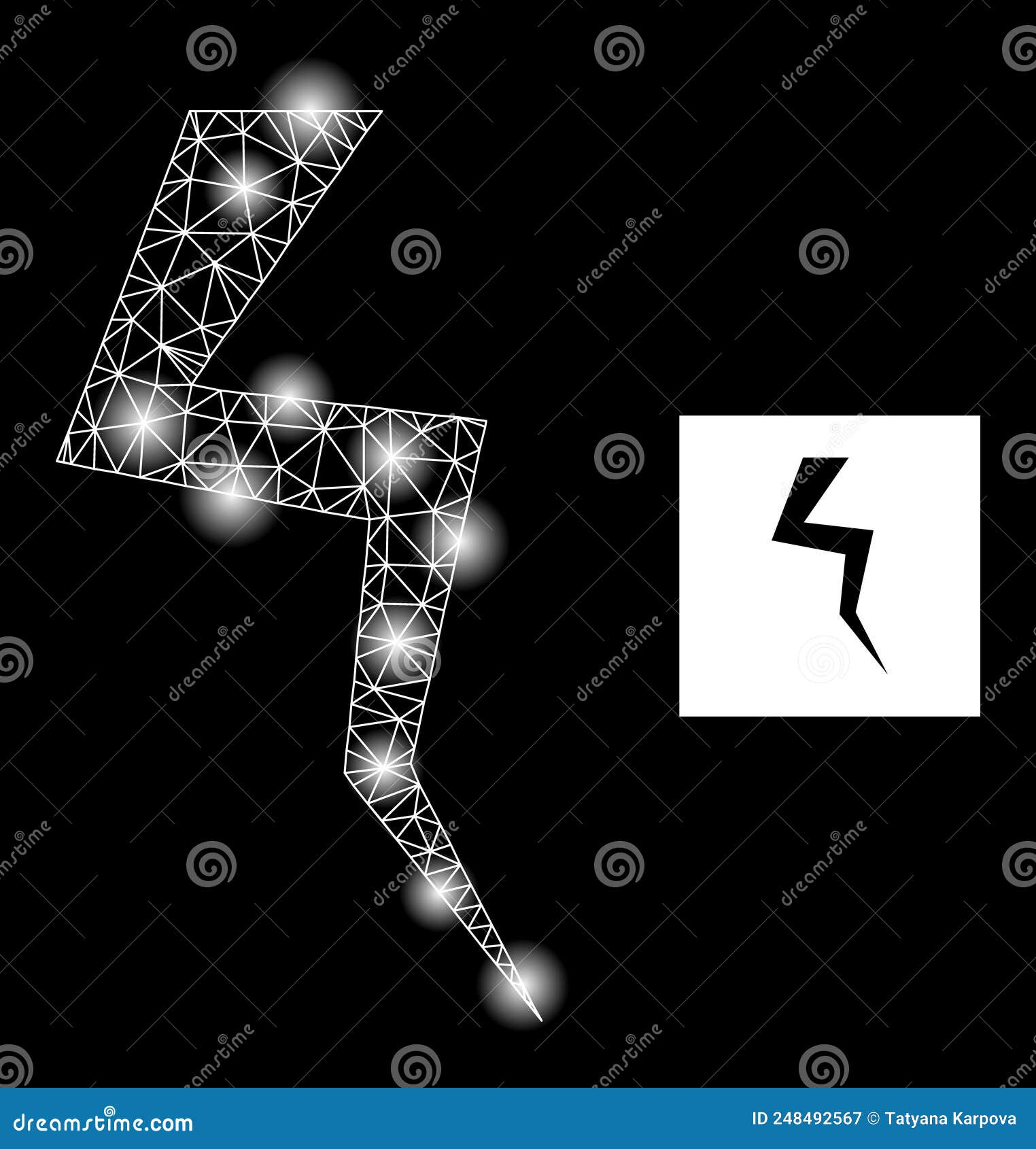 Glossy Mesh Crack Icon with Glare Light Spots Stock Illustration ...