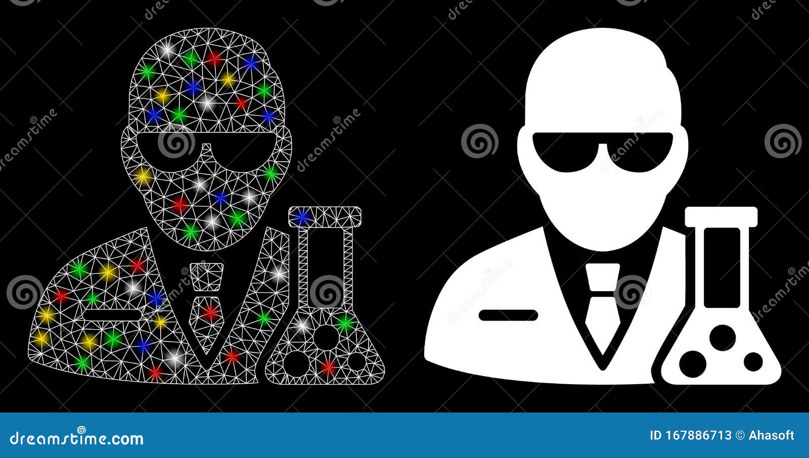 Glossy Mesh 2D Chemical Scientist Icon with Light Spots Stock ... Glossy Mesh 2D Chemical Scientist Icon with Light Spots Stock ...