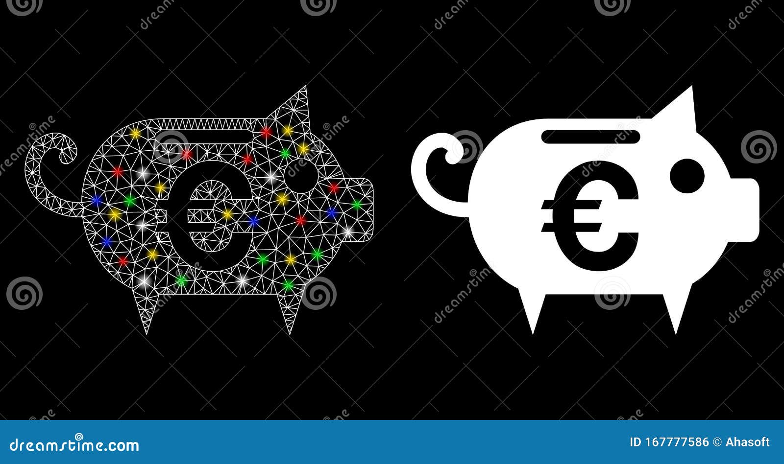 Glossy Mesh 2D Euro Piggy Bank Icon with Flare Spots Stock Illustration ... Glossy Mesh 2D Euro Piggy Bank Icon with Flare Spots Stock Illustration ...