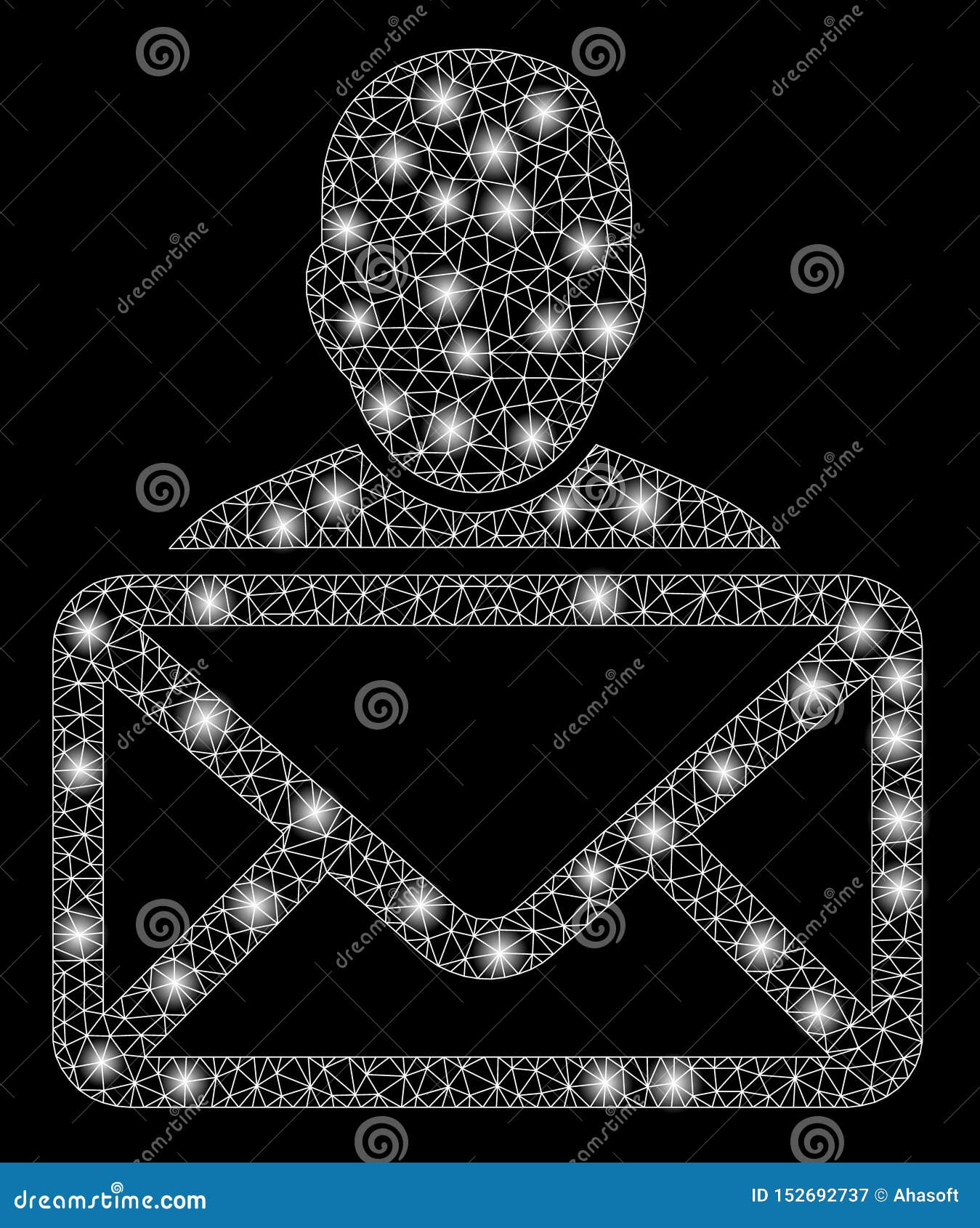 Glossy Mesh 2D Mail Recipient with Flash Spots Stock Vector ...
