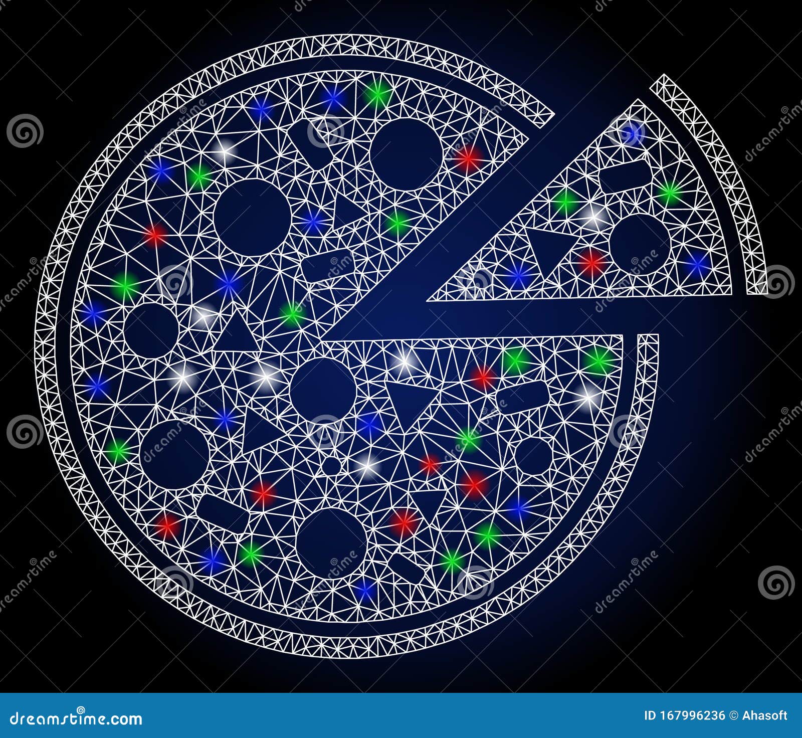 Glossy Mesh 2D Pizza with Light Spots Stock Illustration - Illustration ...