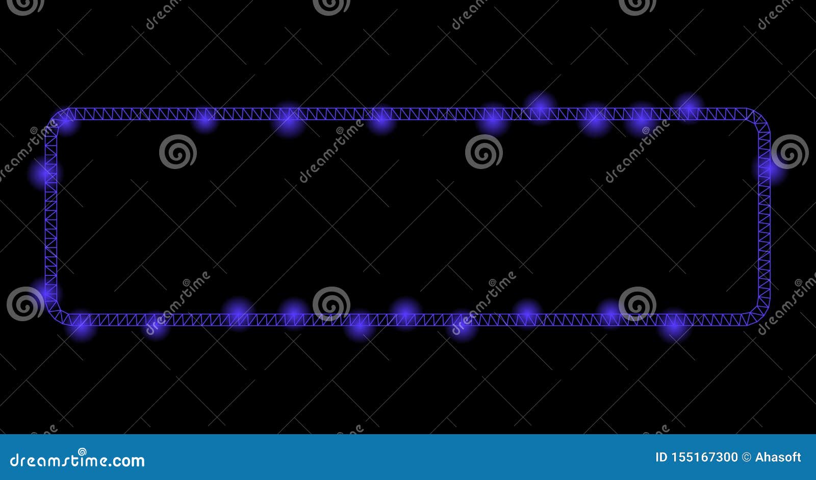 Glossy Mesh 2D Rounded Rectangle Frame with Light Spots Stock Vector ...