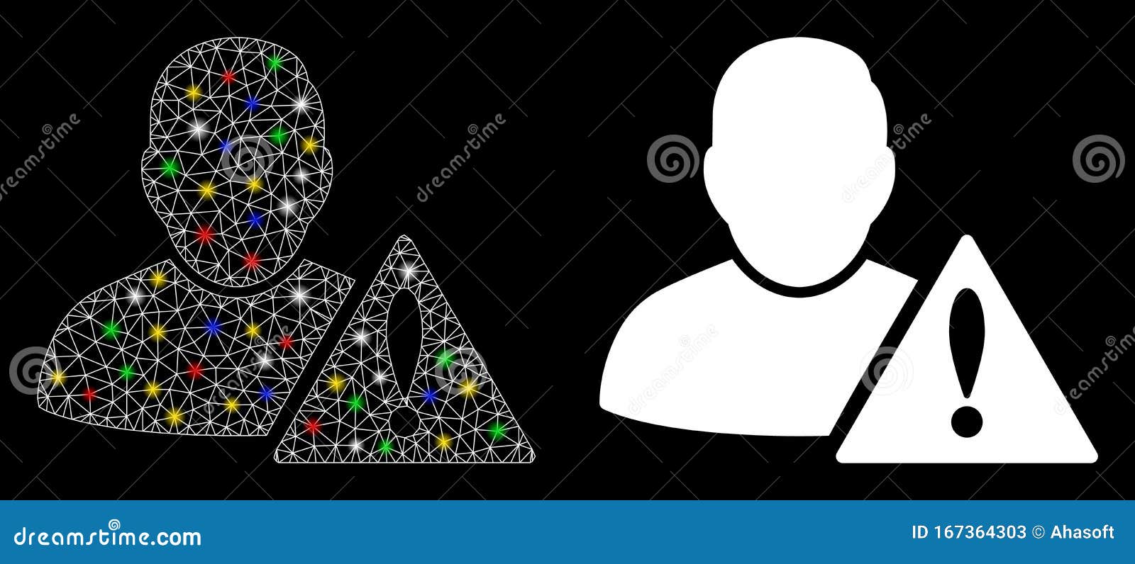 Glossy Mesh 2D User Error Icon with Flash Spots Stock Vector ...