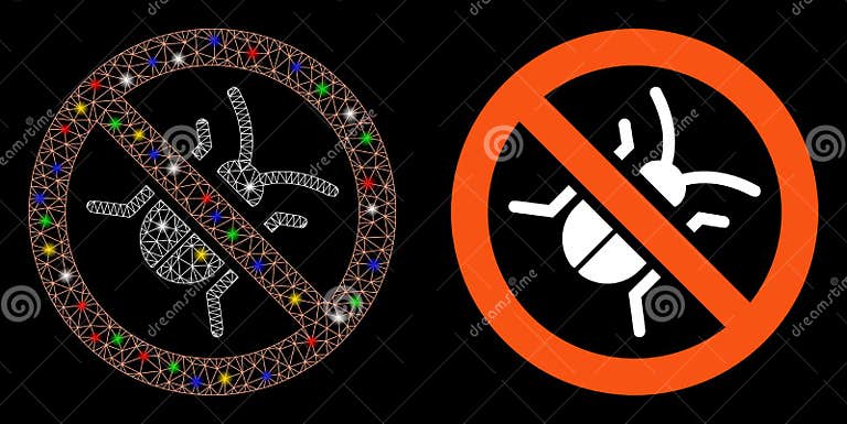 Flare Mesh Wire Frame Debugger Icon with Flare Spots Stock Vector ...