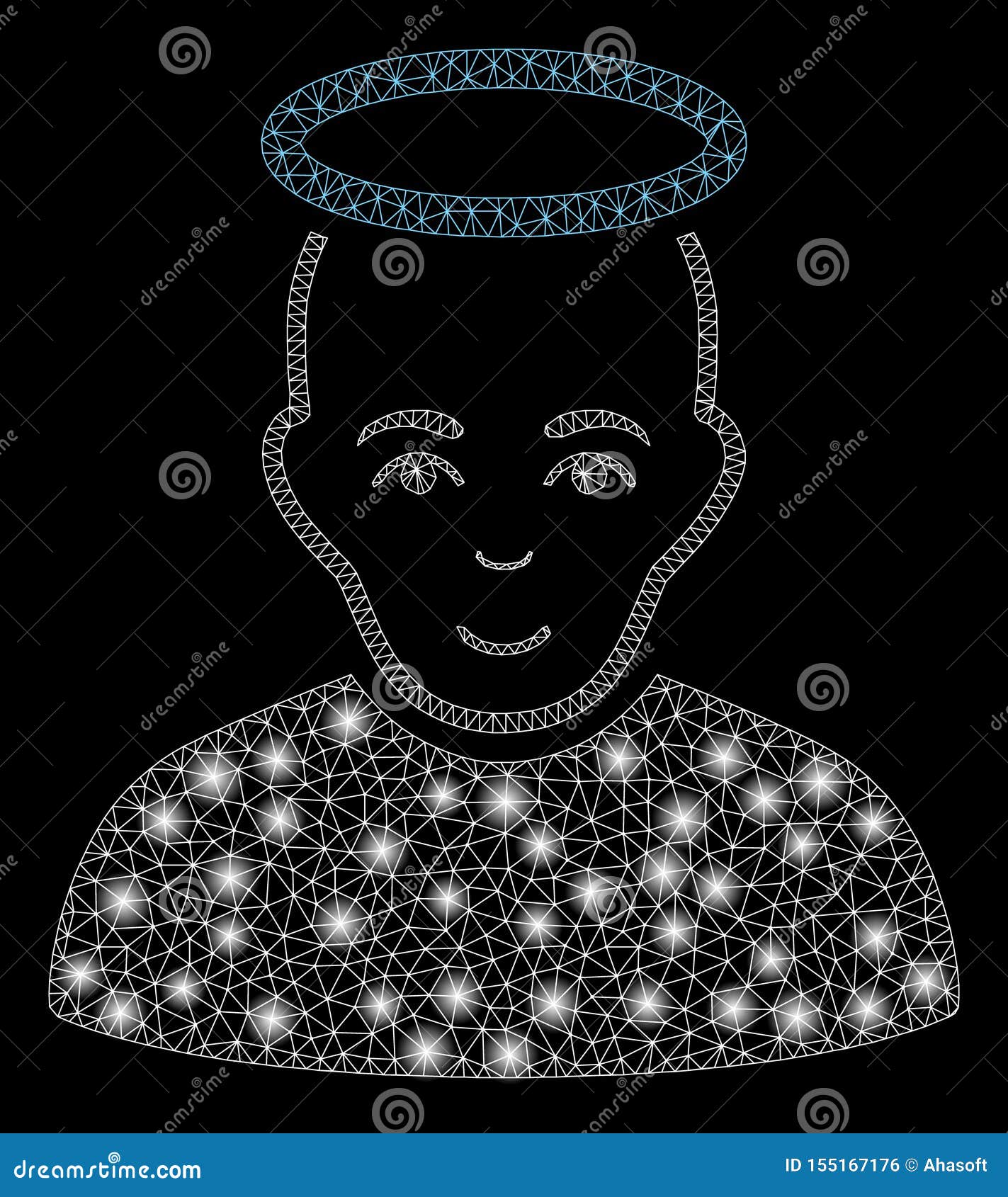 Flare Mesh Network Holy Man with Flare Spots Stock Vector ...