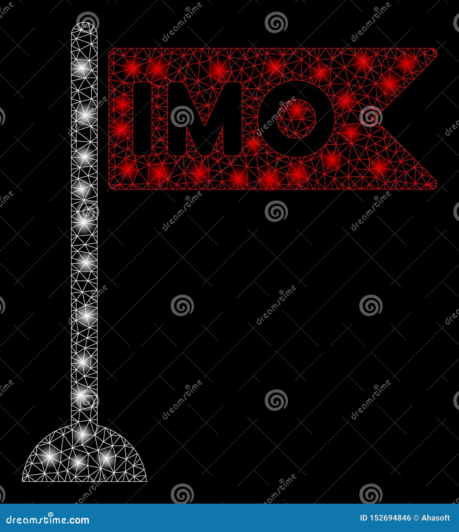 Flare Mesh Carcass IMO Flag with Flare Spots Stock Vector ...