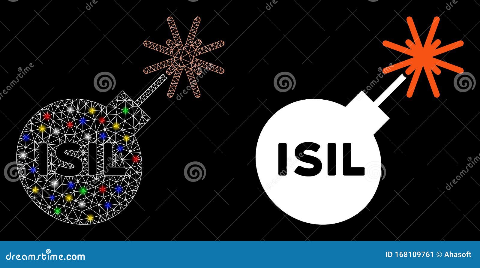 Flare Mesh 2D ISIL Bomb Icon with Flare Spots Stock Vector ...