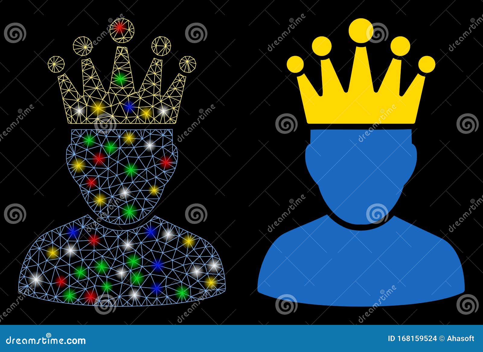 Flare Mesh Network King Admin Icon with Flare Spots Stock Vector ...