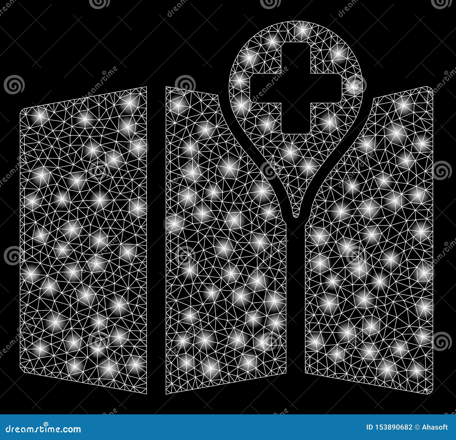 Glossy Mesh Network Map with Light Spots Stock Vector - Illustration of ...