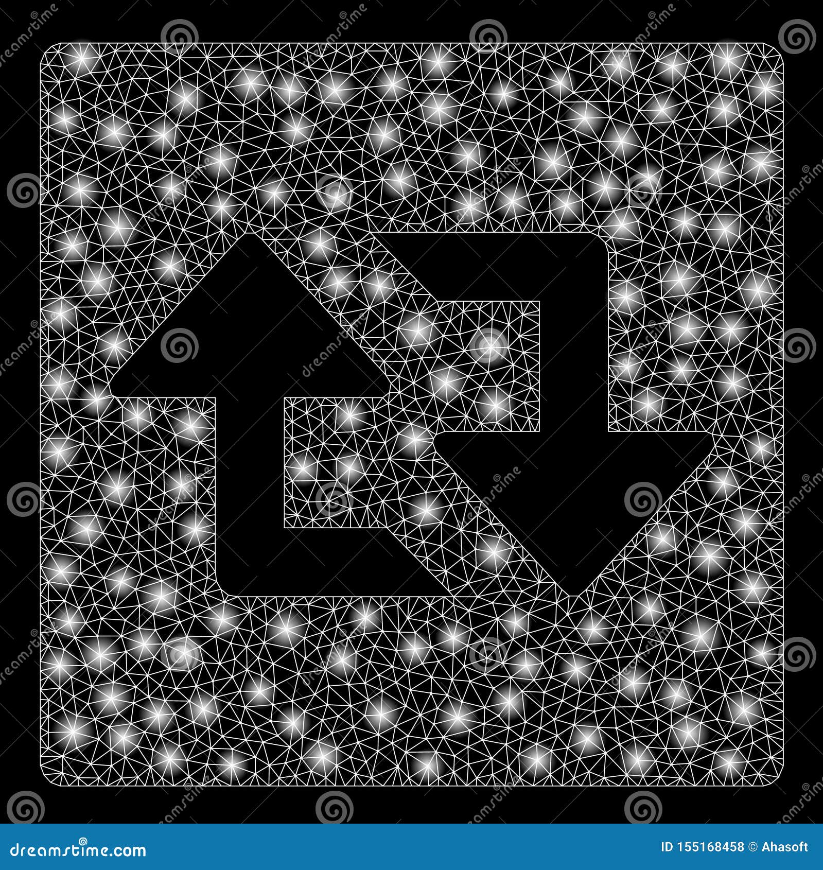 Glossy Mesh Network Refresh Arrows with Flare Spots Stock Vector ...