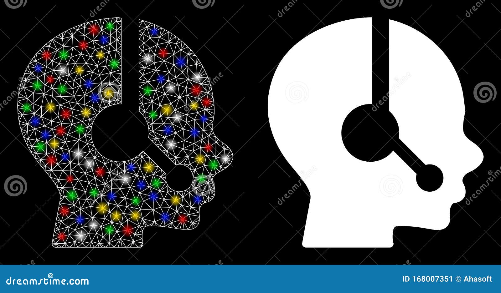 Flare Mesh 2D Operator Icon with Flare Spots Stock Illustration ...