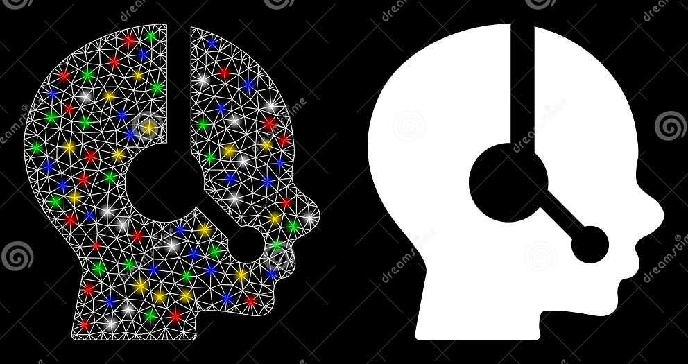 Flare Mesh 2D Operator Icon with Flare Spots Stock Illustration ...