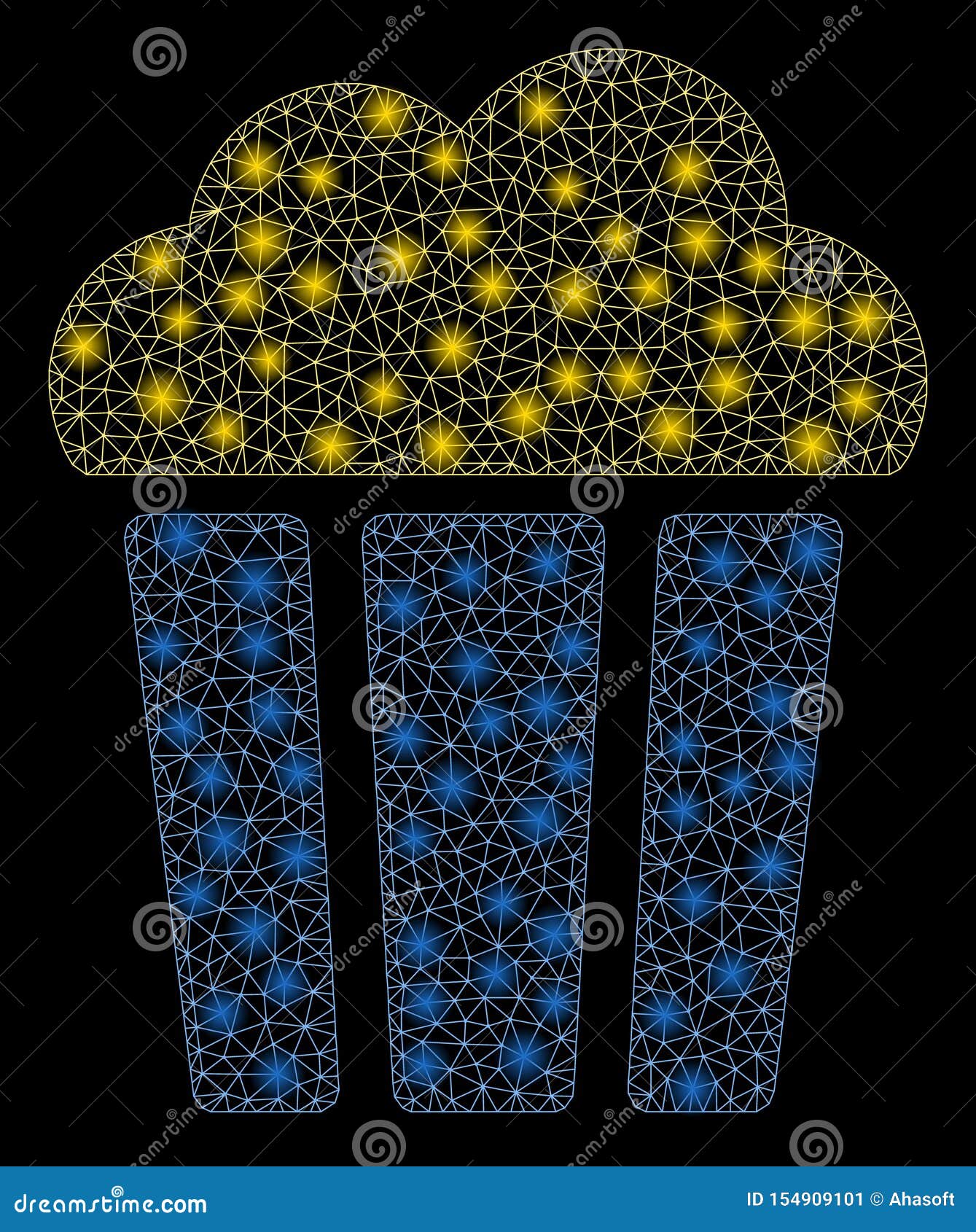 Flare Mesh Network Popcorn Bucket with Flare Spots Stock Vector ...