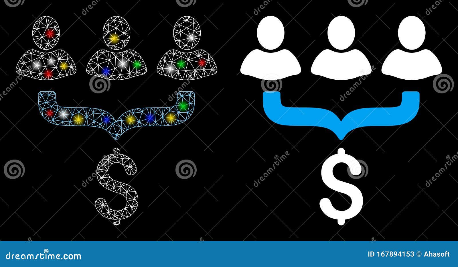 Flare Mesh Network Sales Filter Icon with Flash Spots Stock ...