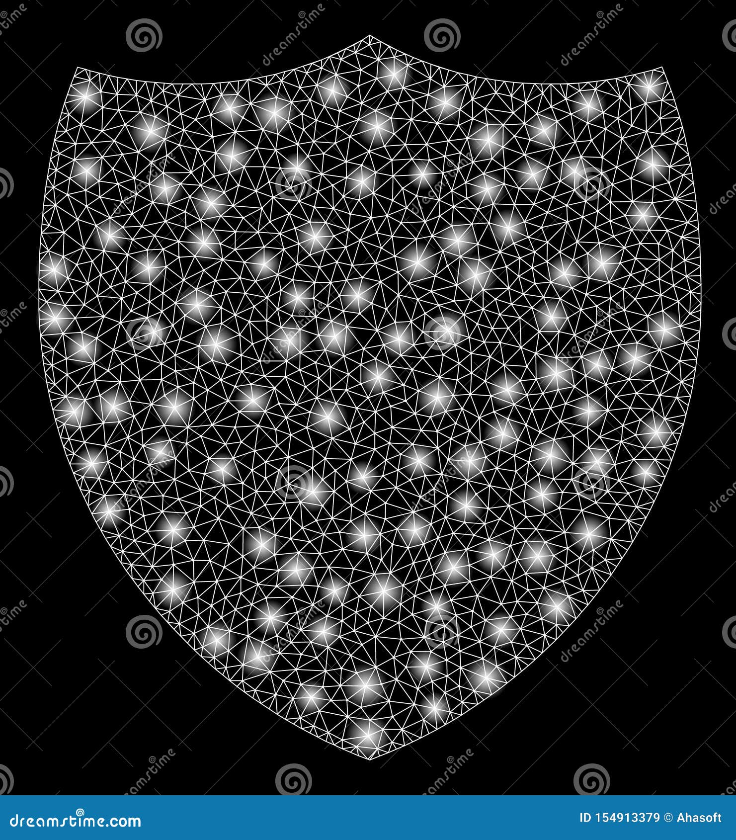 Flare Mesh Network Shield with Flare Spots Stock Vector - Illustration ...