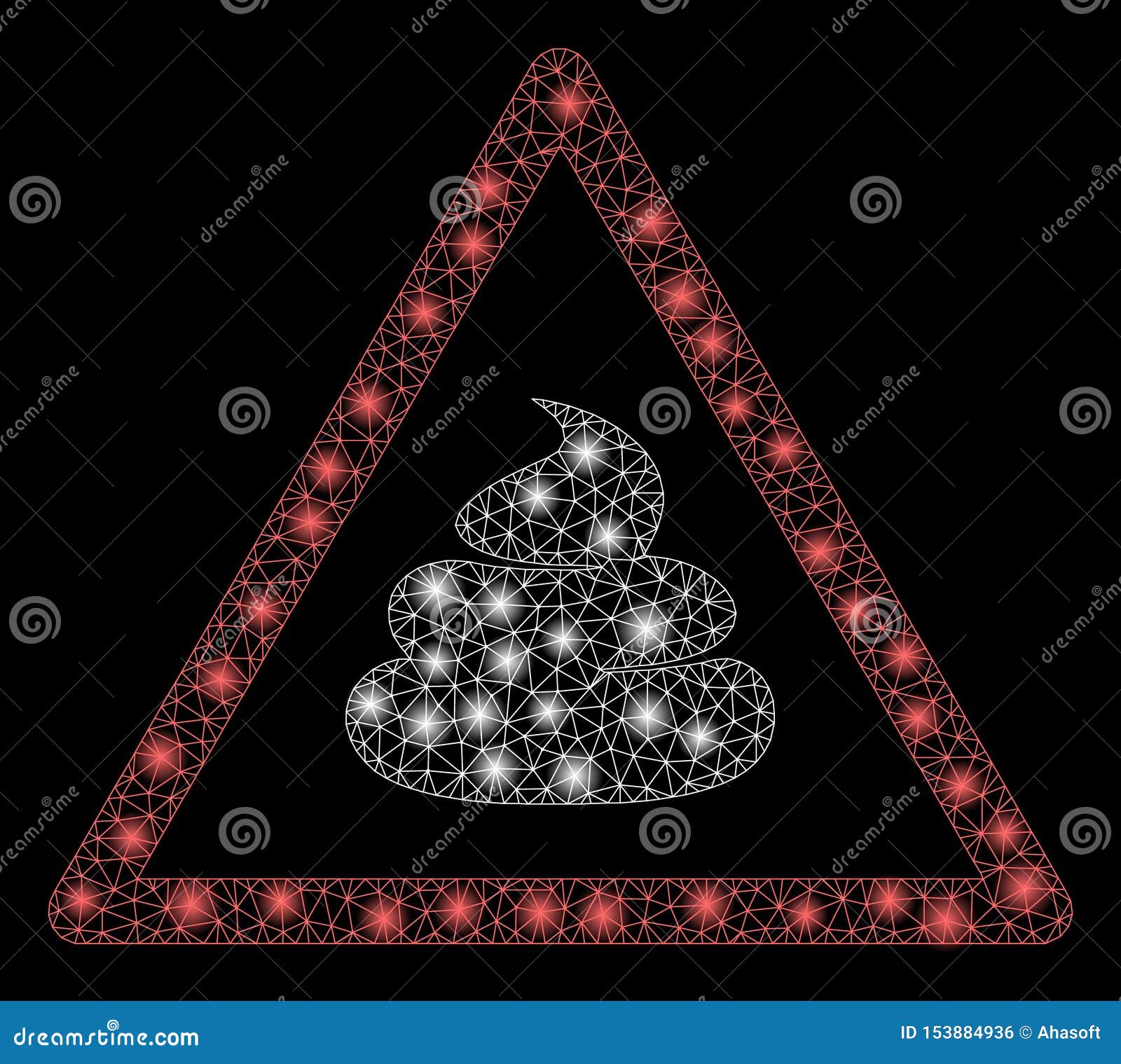 Glossy Mesh 2D Shit Warning with Flare Spots Stock Vector ...