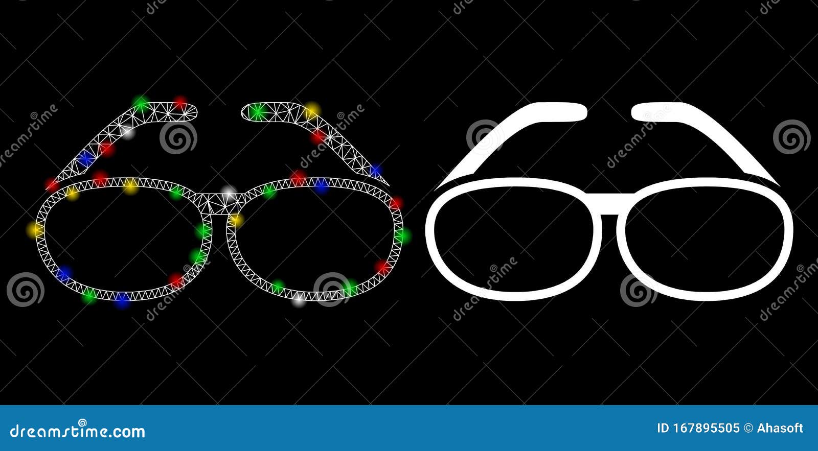 Flare Mesh 2D Spectacles Icon with Flare Spots Stock Illustration ...
