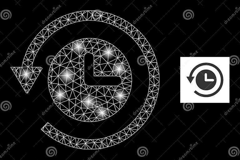 Glossy Mesh Time Back Machine Icon with Constellation Lightspots Stock ...