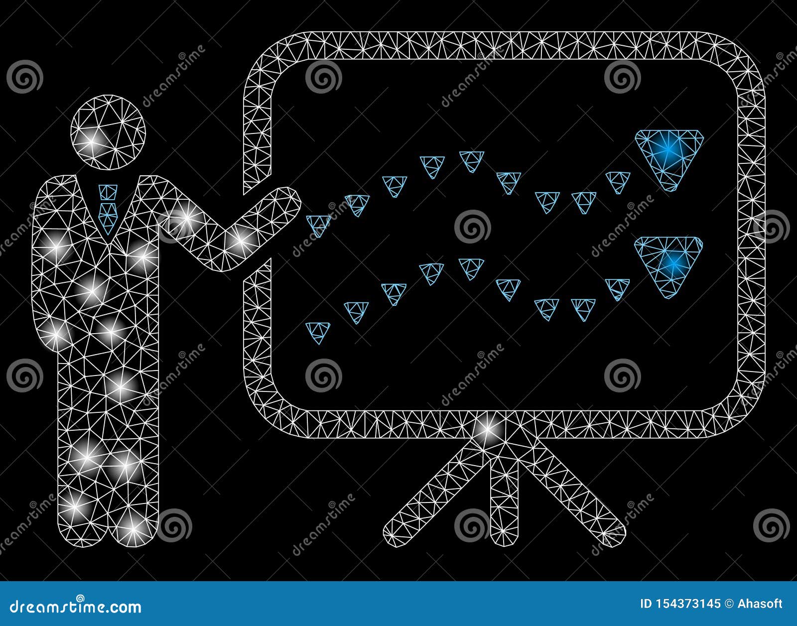 Flare Mesh Wire Frame Trends Presentation with Flare Spots Stock Vector ...