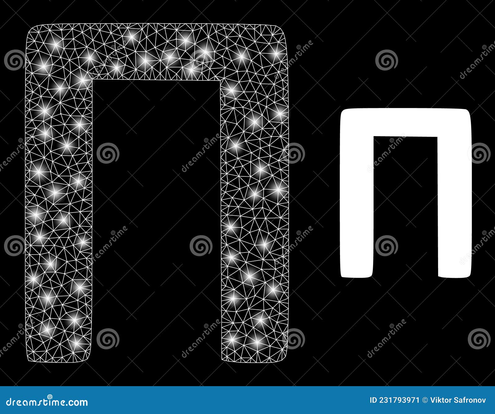 Polygonal 2D Mesh Pi Greek Symbol with Light Spots Stock Vector ...