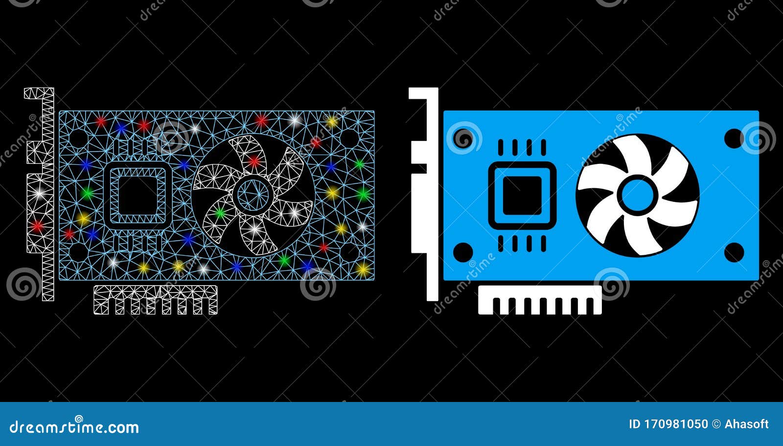 Flare Mesh 2D Video Accelerator Card Icon with Flare Spots Stock Vector ...