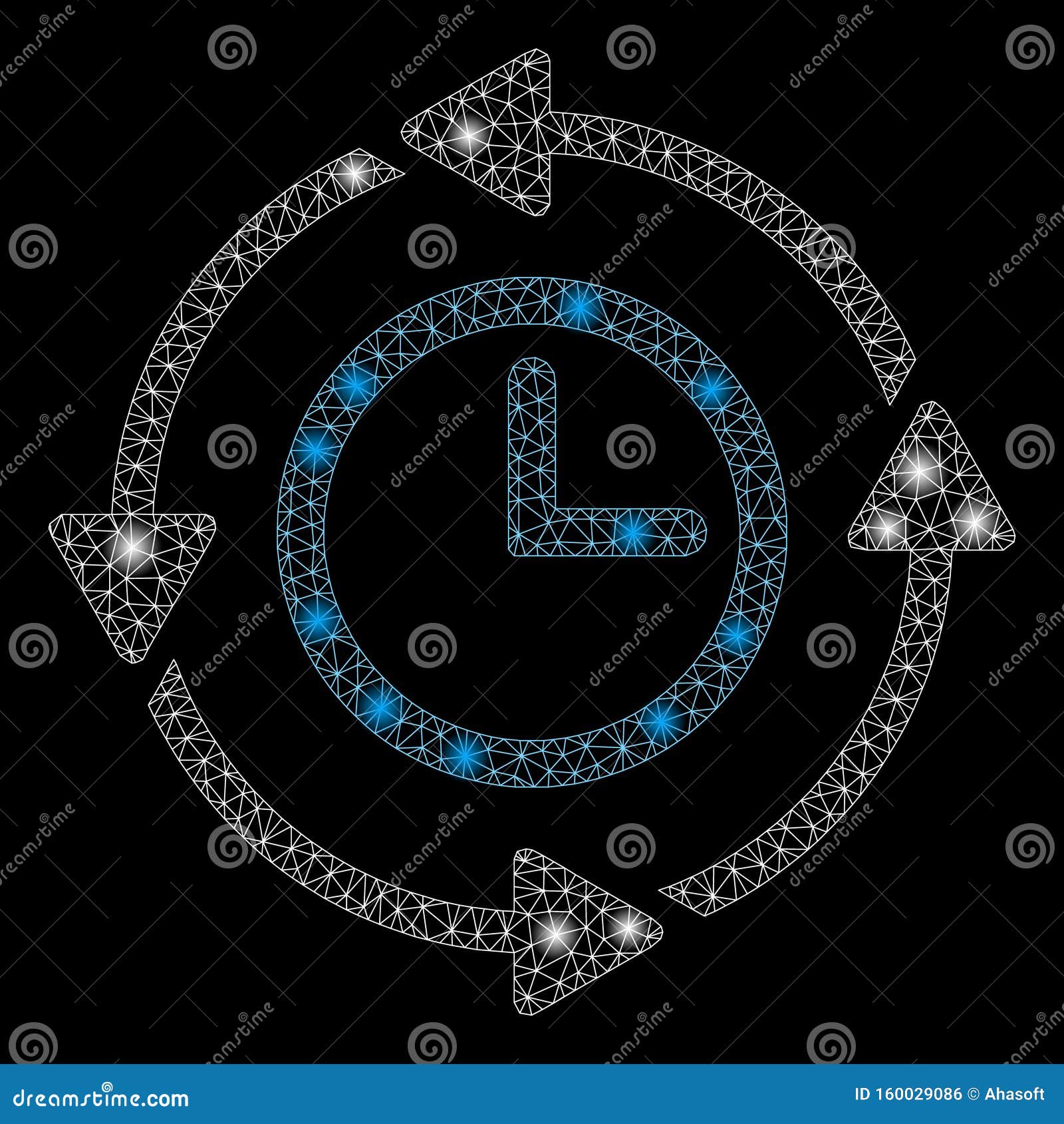 Flare Mesh 2D Wayback Clock with Flare Spots Stock Vector ...