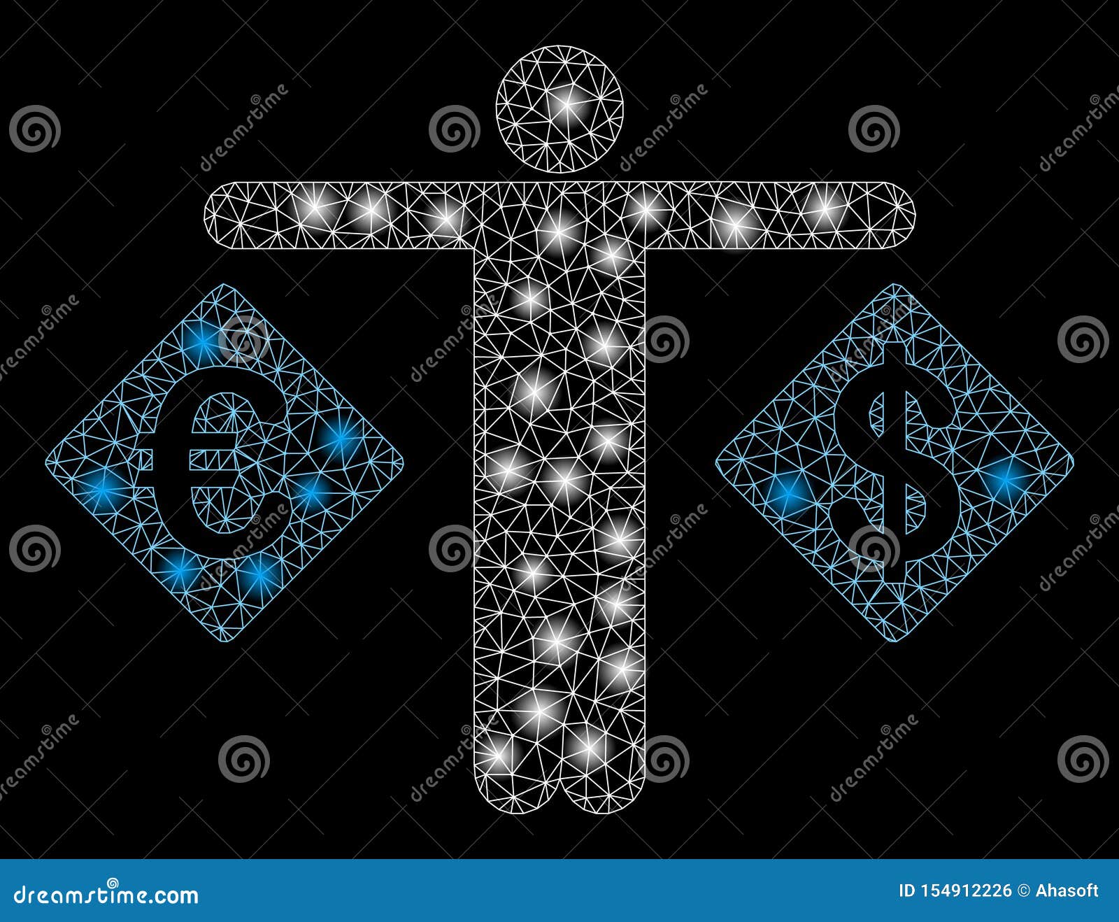 Glossy Mesh Wire Frame Person Compare Dollar and Euro with Flash Spots ... Glossy Mesh Wire Frame Person Compare Dollar and Euro with Flash Spots ...