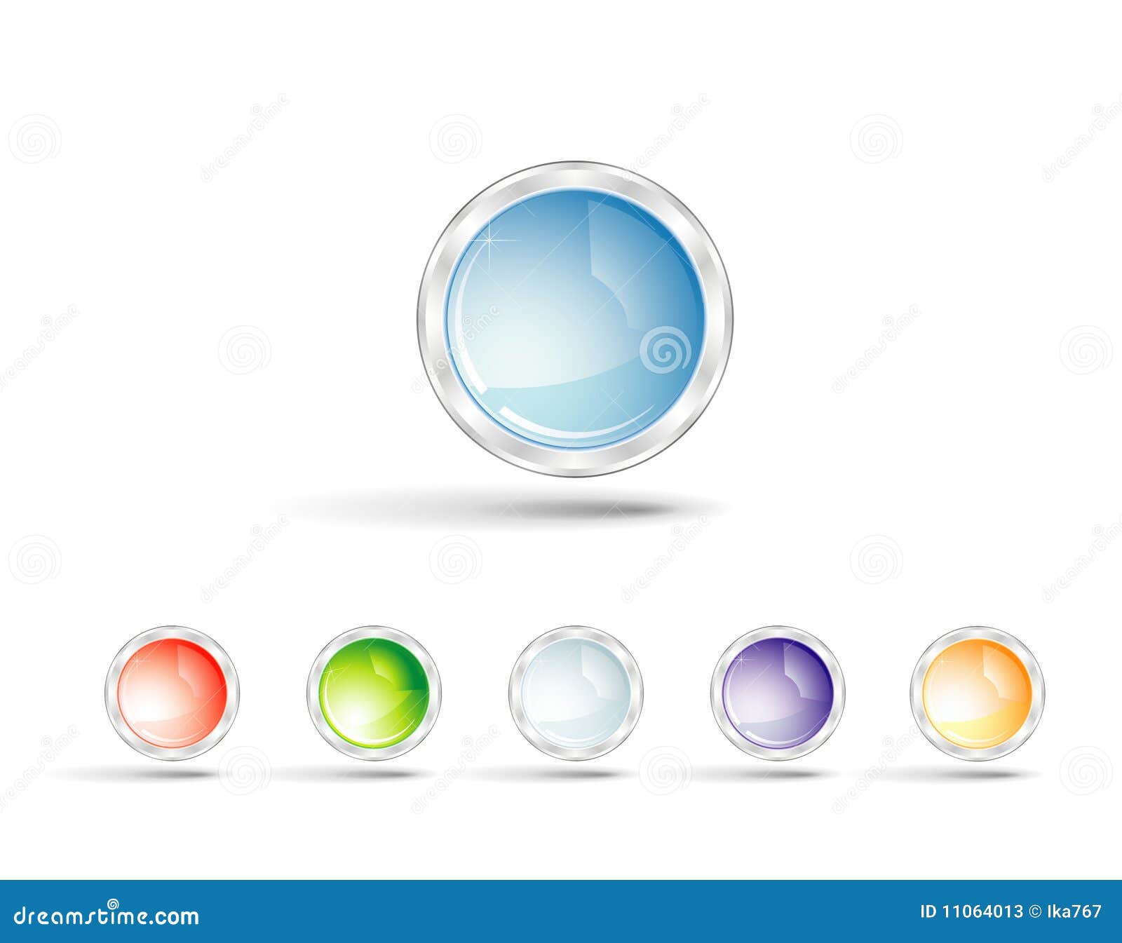 Glossy metal buttons stock vector. Illustration of glowing - 11064013