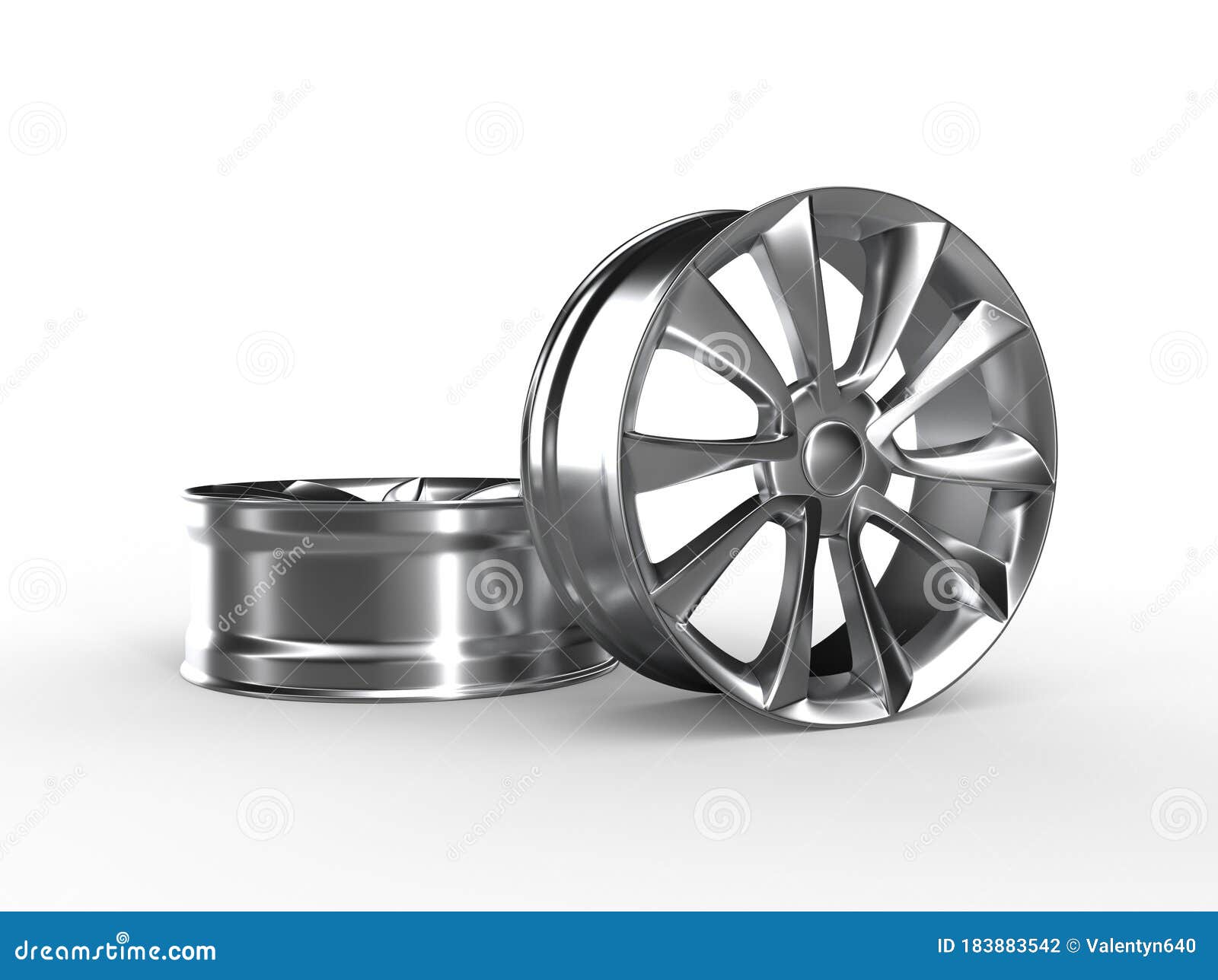 Glossy Metal Car Disc Isolated on White. 3D Rendering Illustration ...