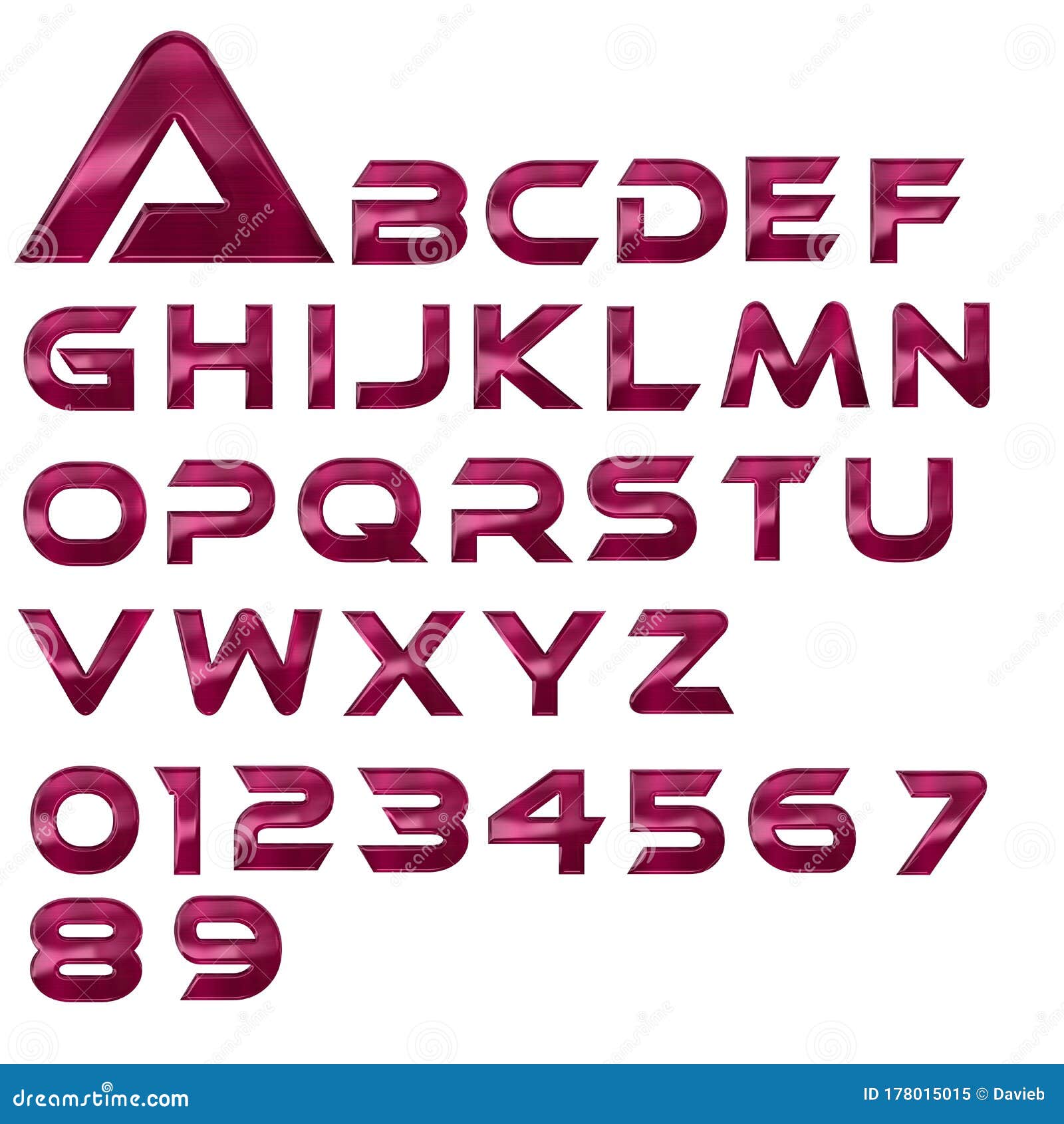 Glossy metallic alphabet stock illustration. Illustration of shiny ...