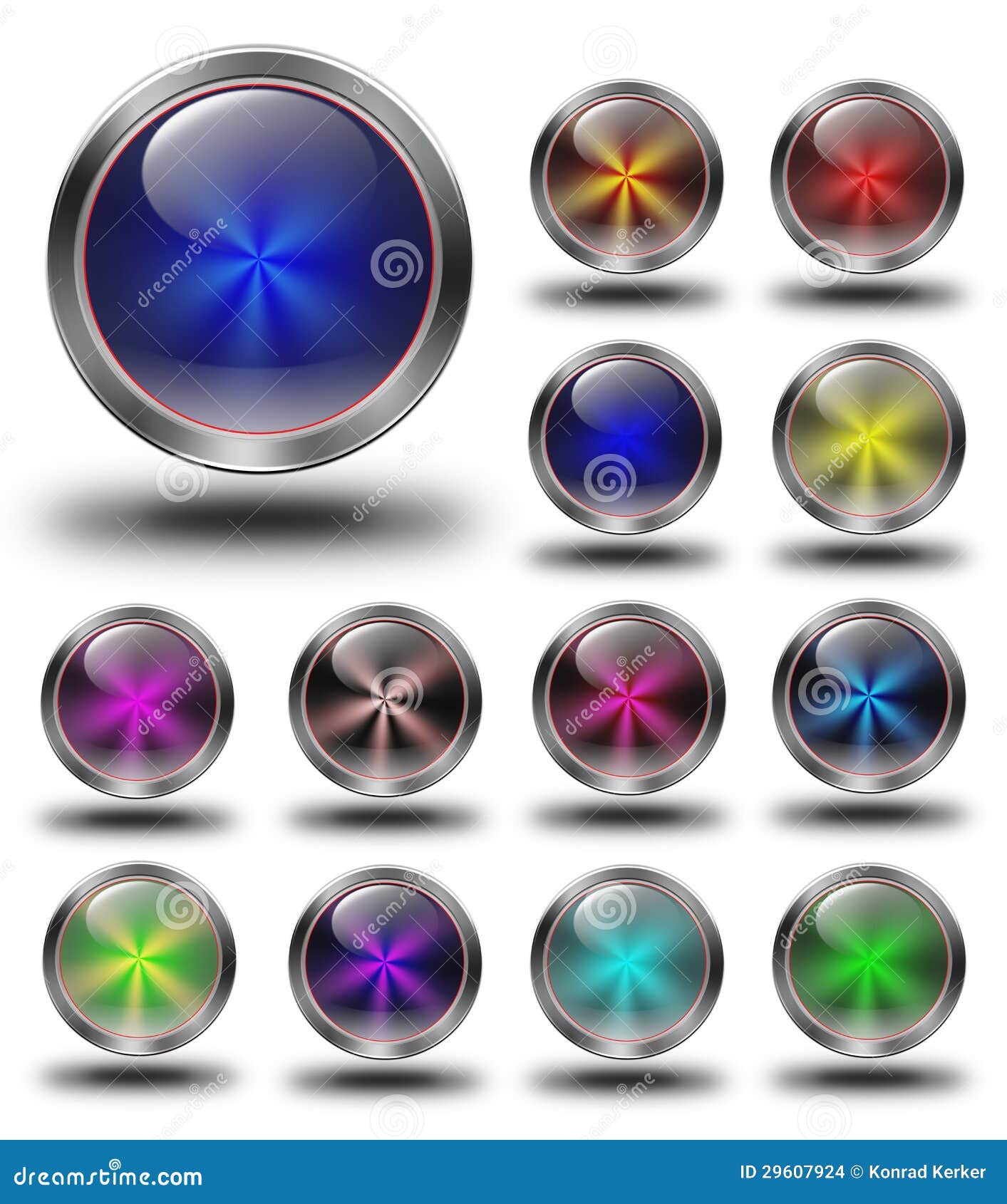 Glossy metallic buttons. stock illustration. Illustration of project ...
