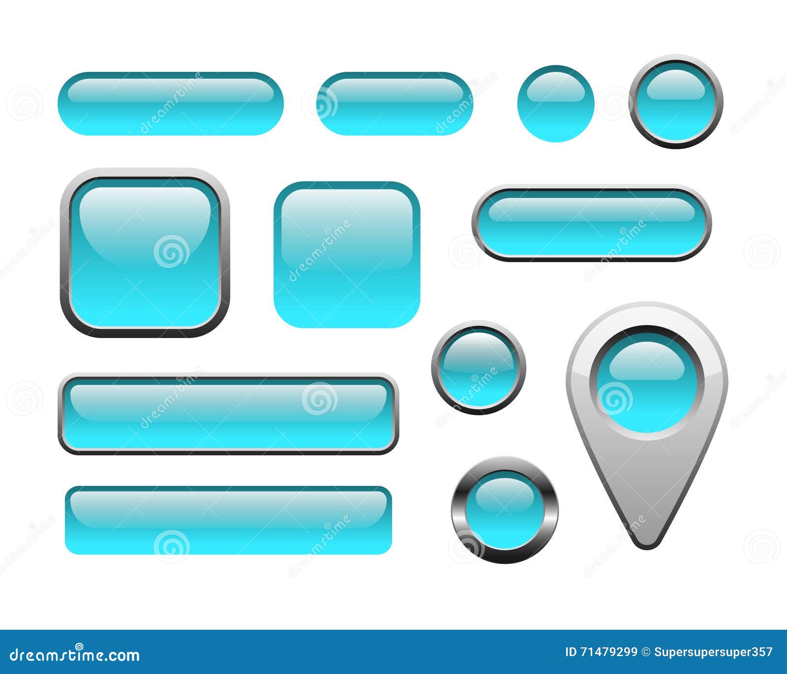 Glossy and Metallic Web Buttons Stock Vector - Illustration of buttons ...