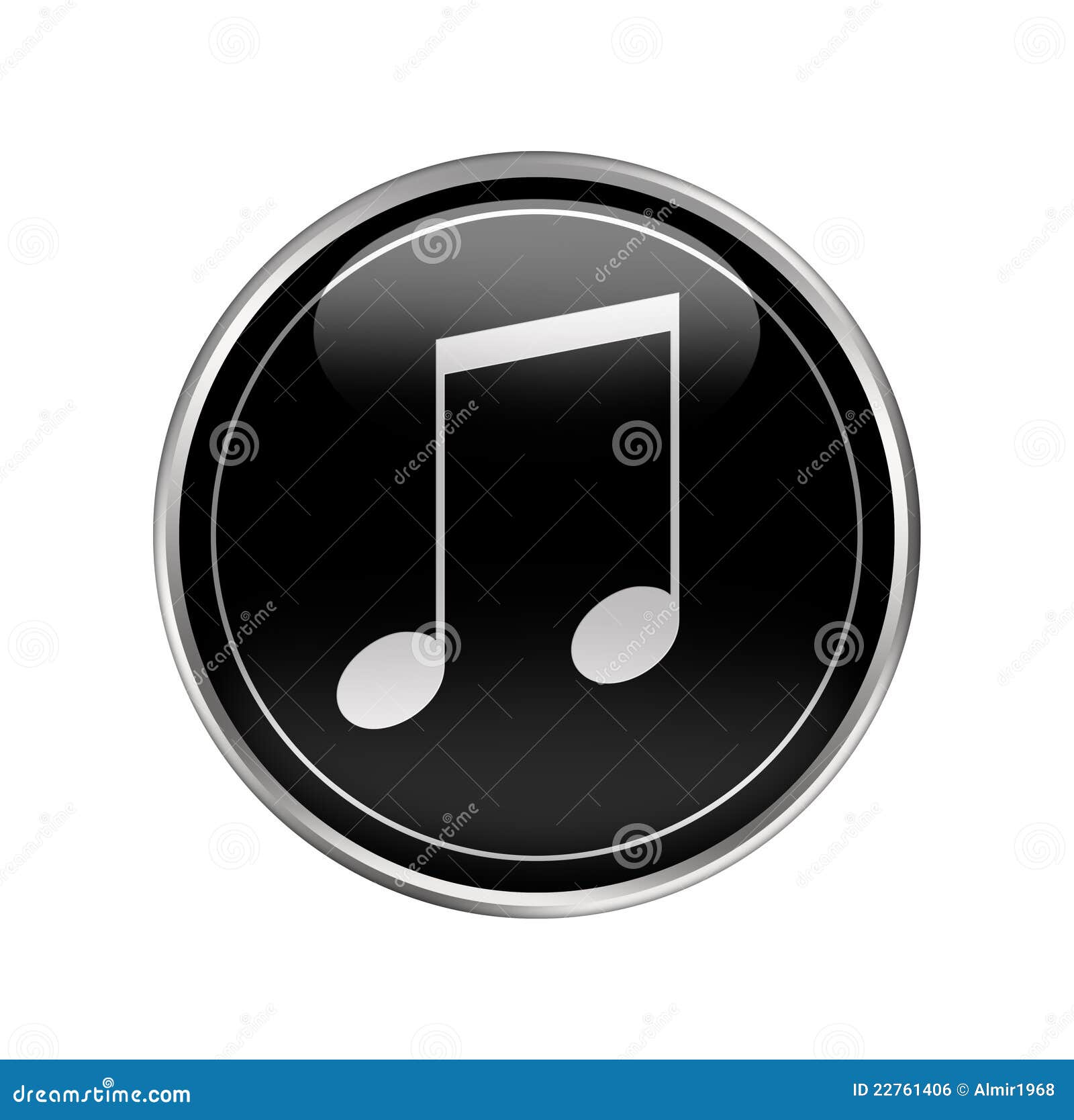 Glossy music button stock illustration. Illustration of info - 22761406