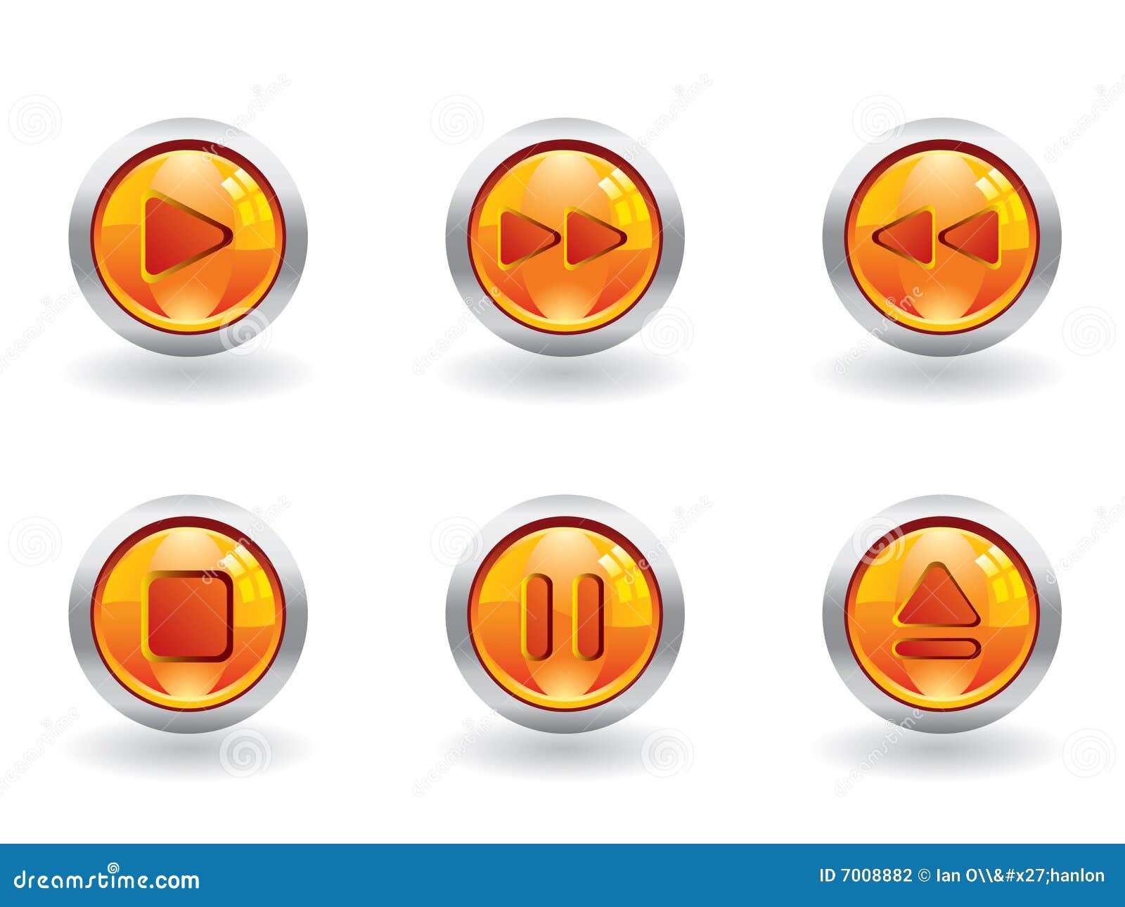 Glossy music buttons stock vector. Illustration of glow - 7008882