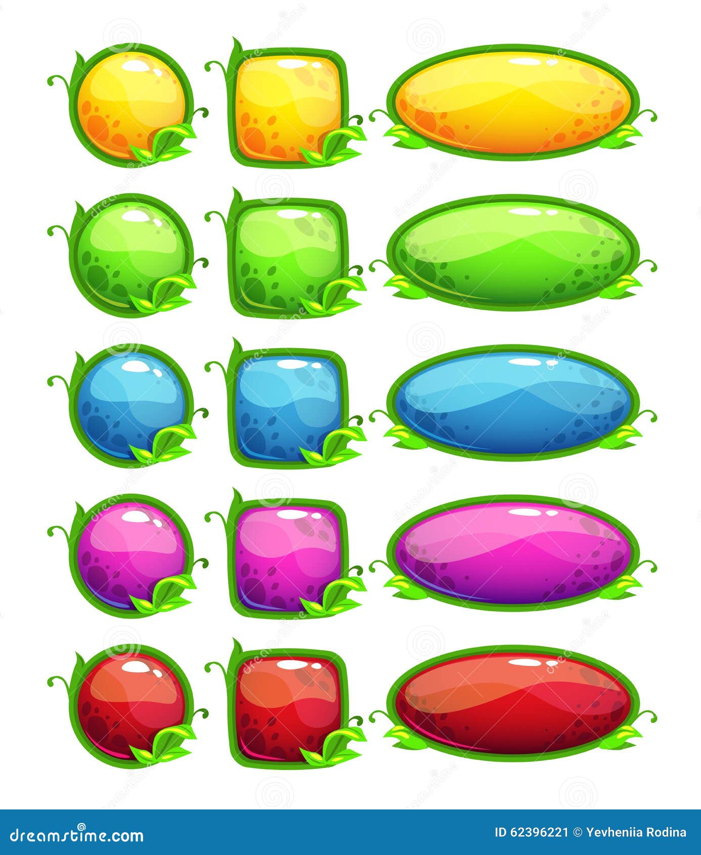 Glossy nature buttons set stock illustration. Illustration of cartoon ...