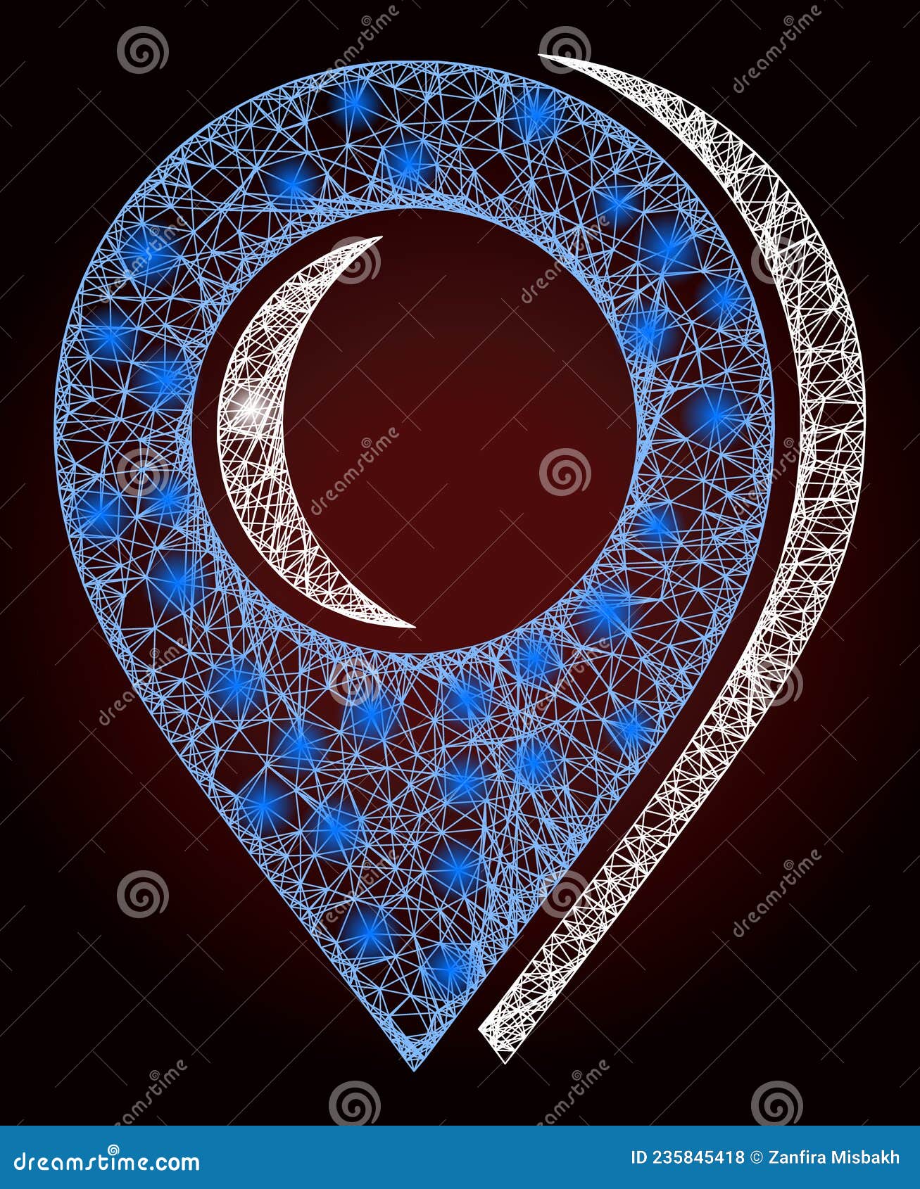 Map Marker Shadow Icon - Vector Triangle Mesh | CartoonDealer.com ...