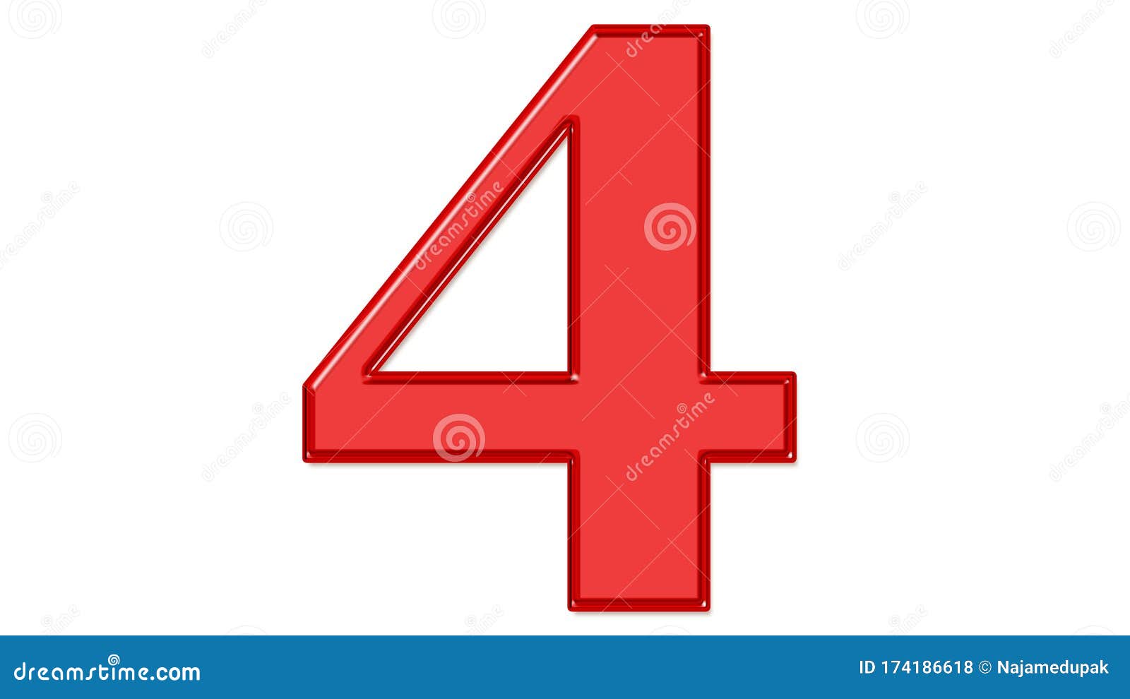 Glossy Number on a White Background with Attractive Typographic Fonts ...