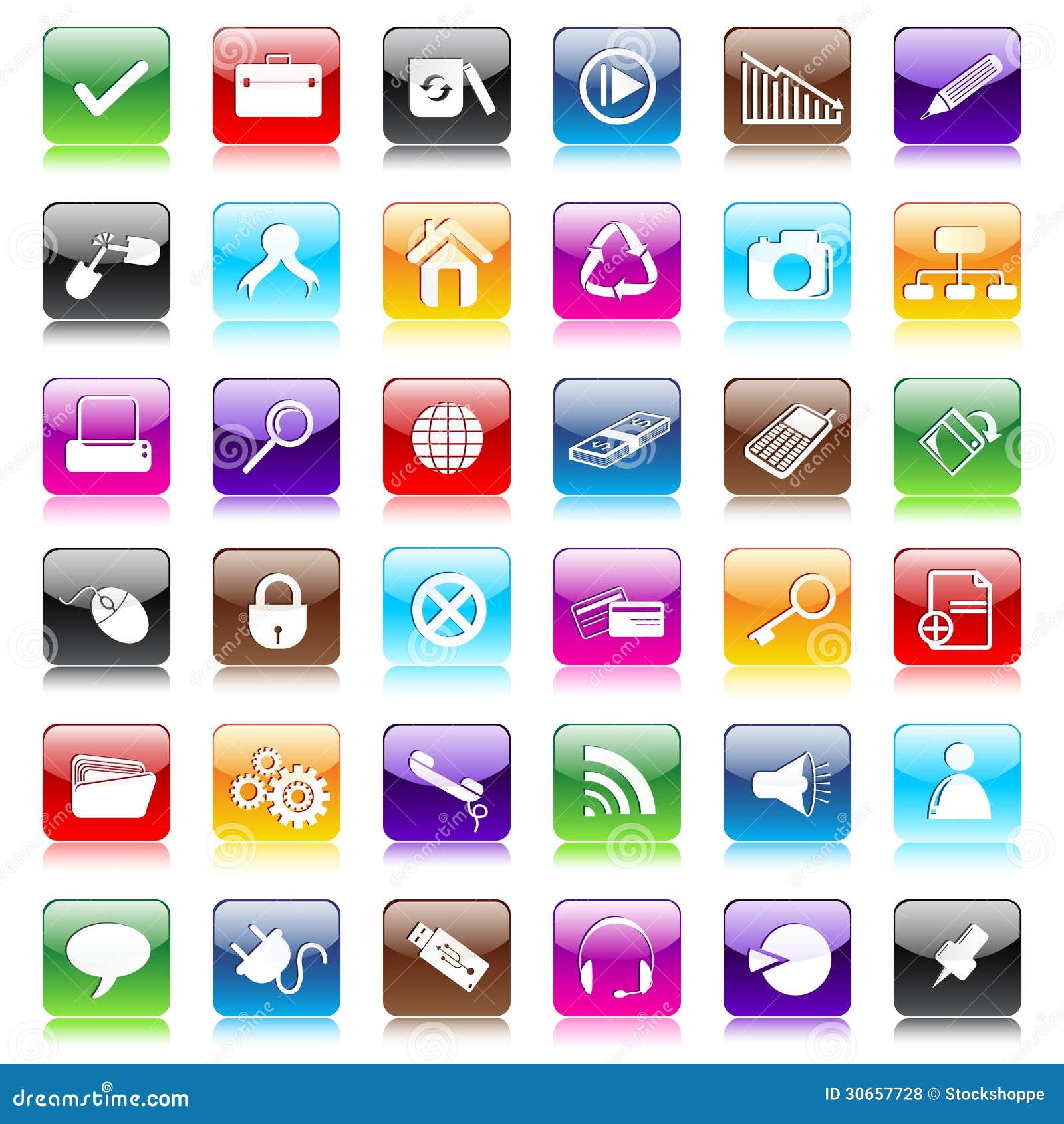 Glossy Office Button stock vector. Illustration of camera - 30657728