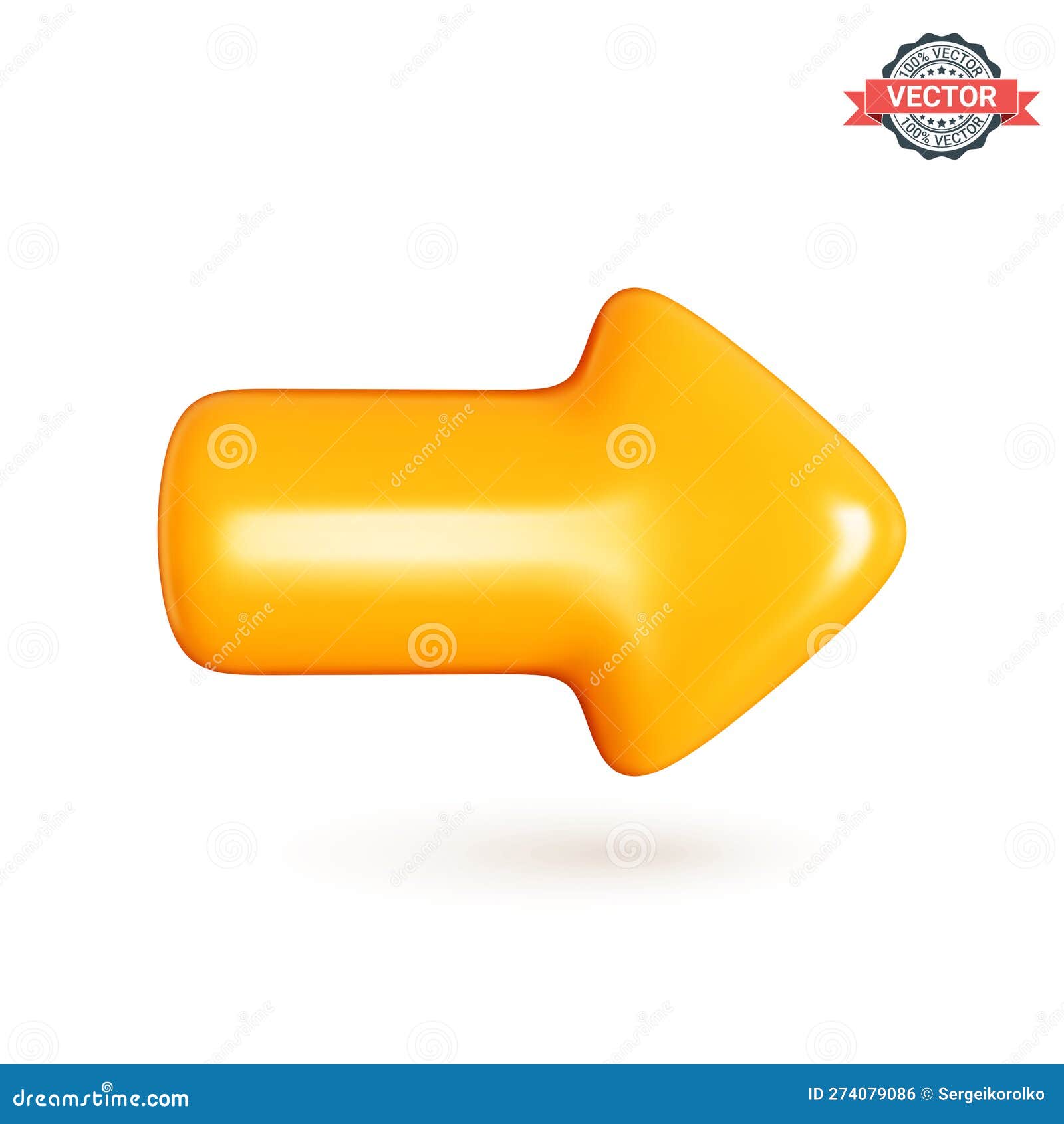 Glossy Orange Arrow Icon Pointing Right Stock Vector - Illustration of ...