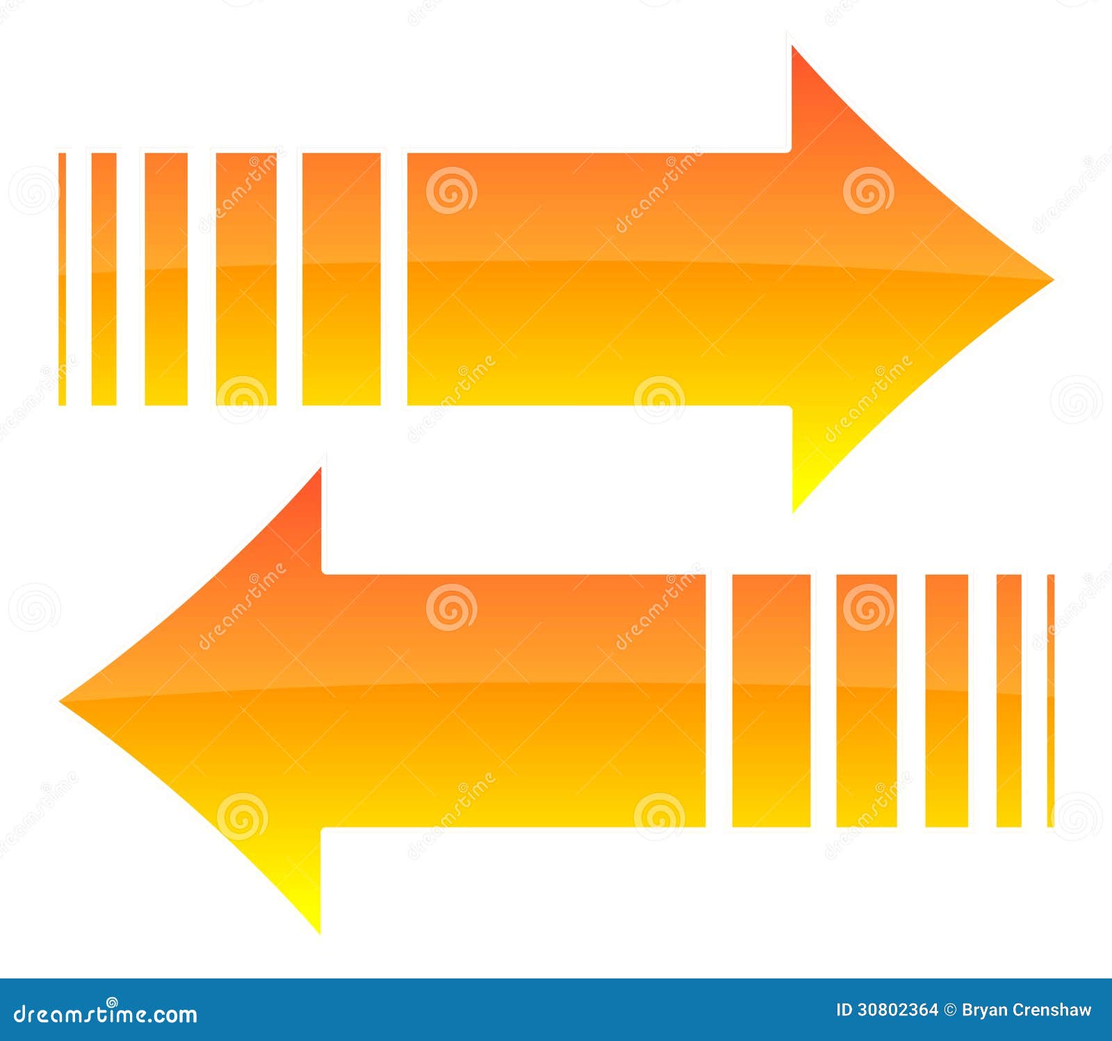 Glossy Orange Arrows Stock Images - Image: 30802364