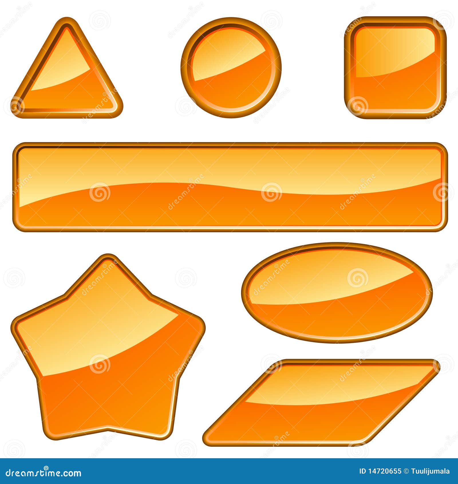 Glossy orange labels stock vector. Illustration of frame - 14720655